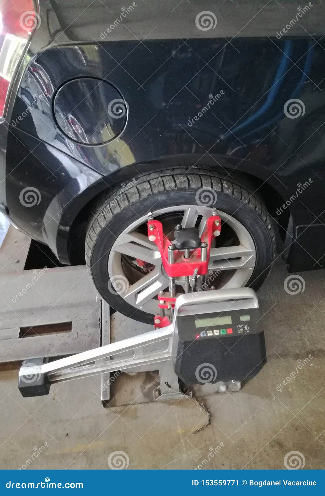 The Car in Service Needs To Align the Wheels. Wheel Alignment is ...