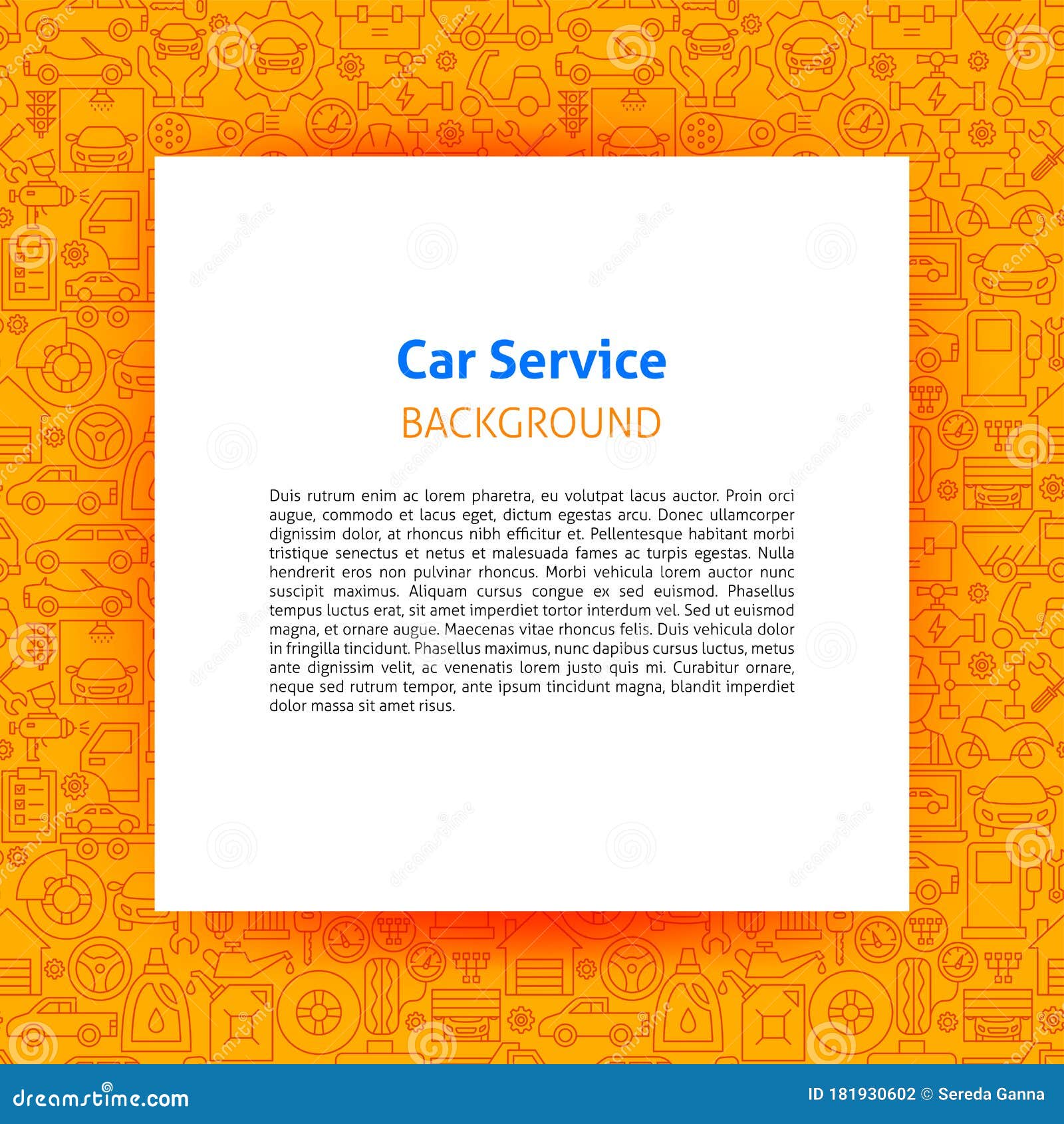 Car Service Paper Template stock vector. Illustration of garage - 181930602