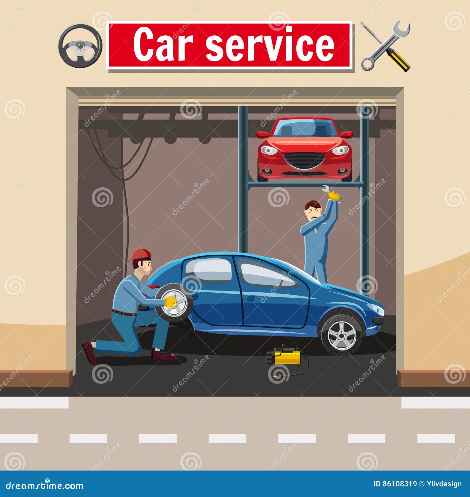 Car Service Cartoon