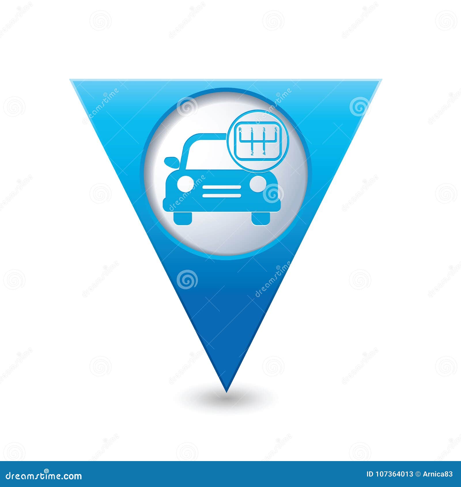 Car with Stick Shift on Map Pointer Stock Vector - Illustration of ...