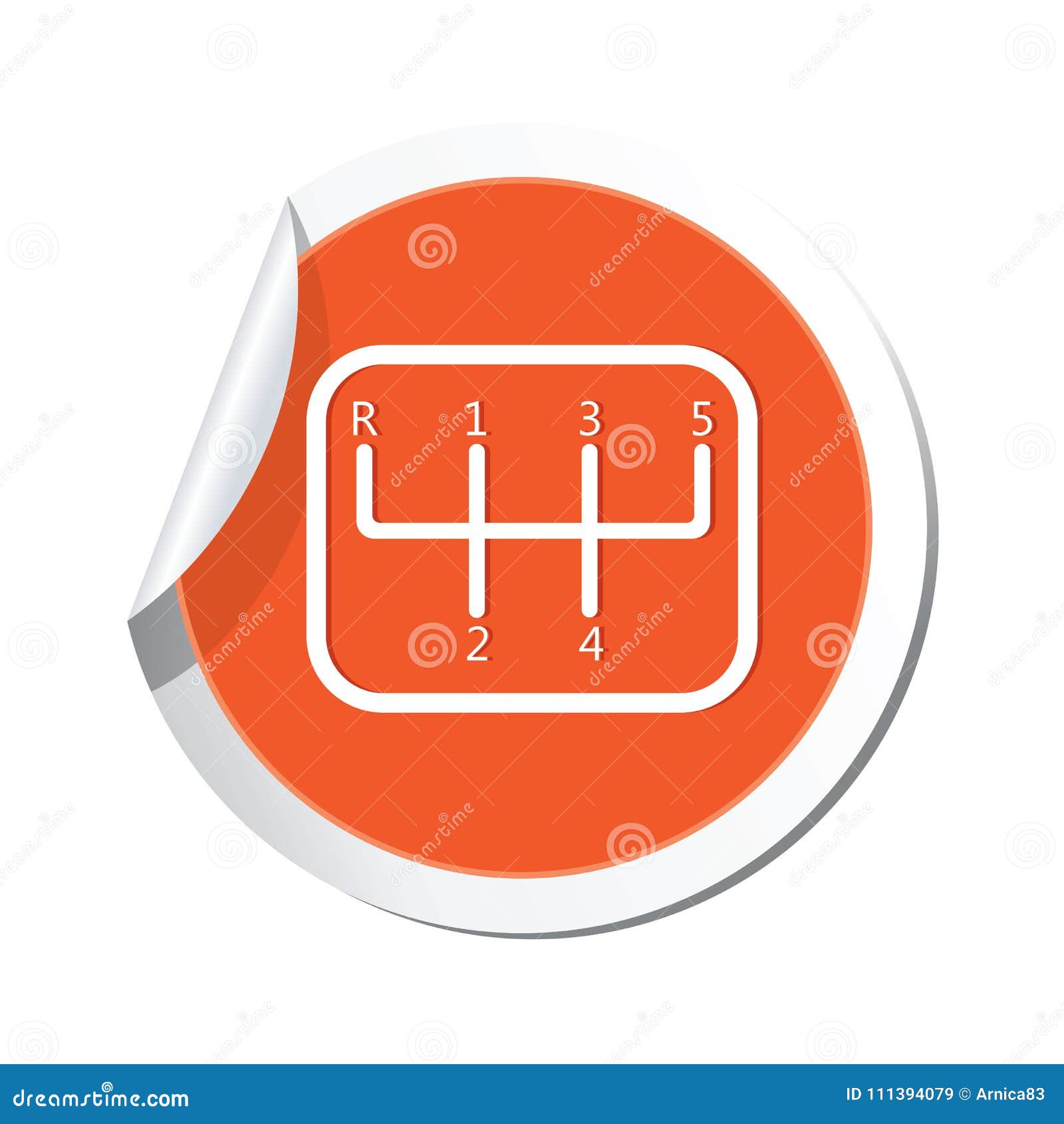 Stick shift on Sticker stock vector. Illustration of modern - 111394079