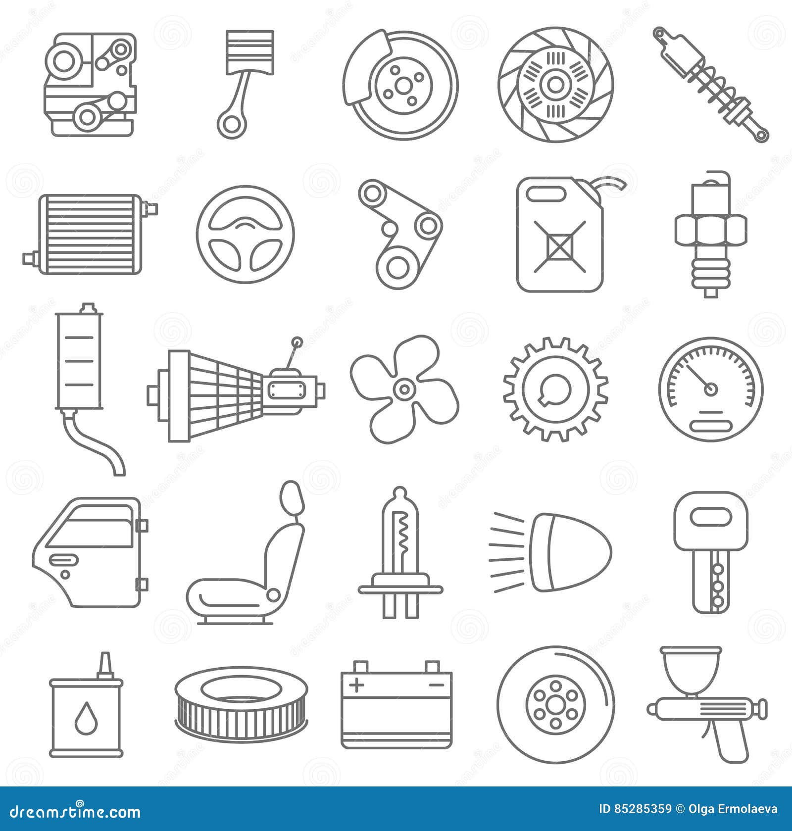 Car service vector icons stock vector. Illustration of machine - 85285359