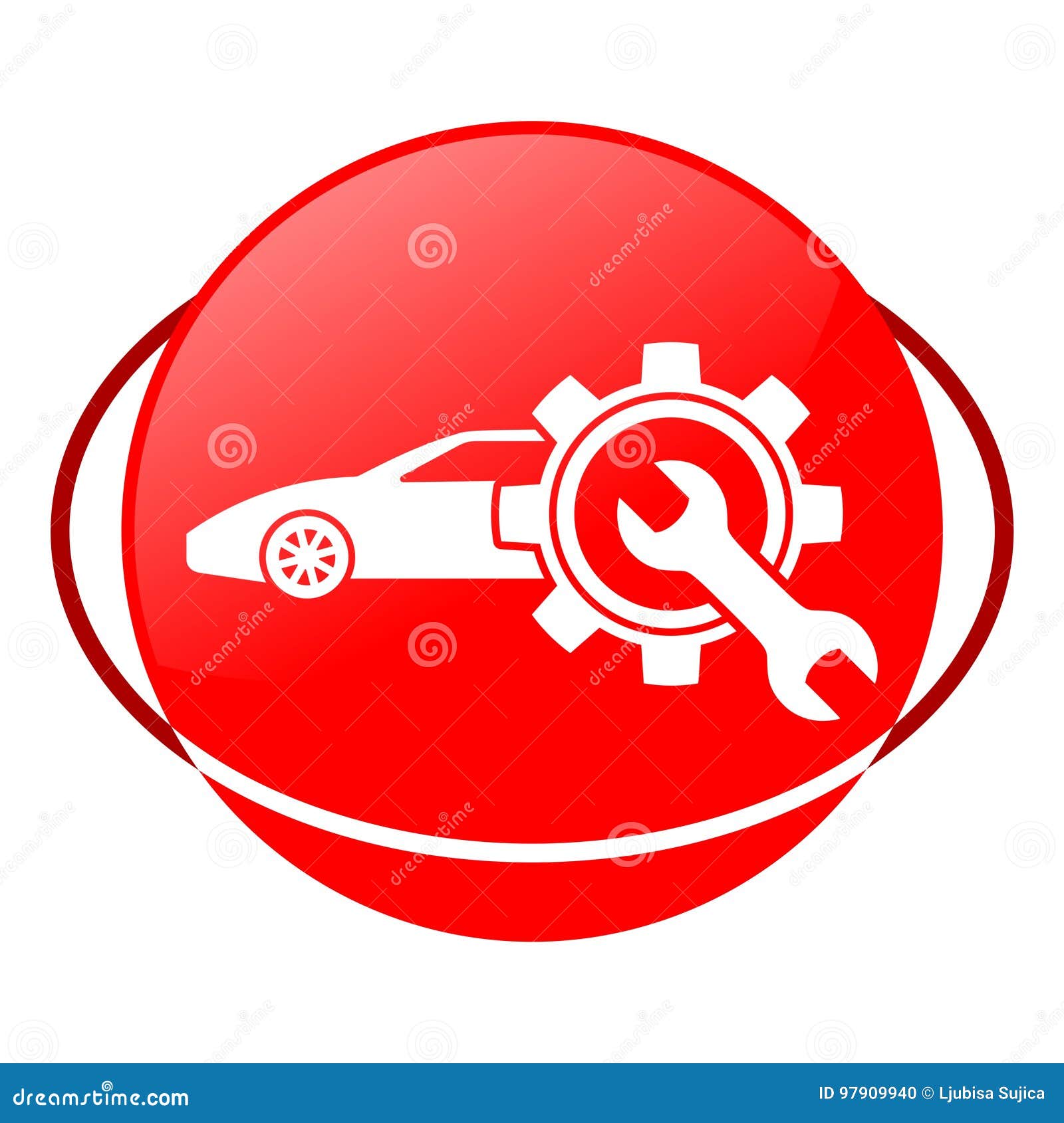 Car Service Vector Illustration, Red Icon Stock Vector - Illustration ...