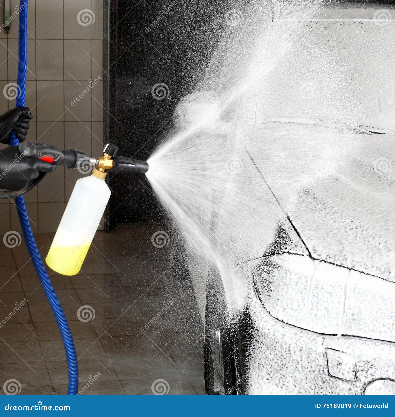 Car Service. Washing of a Car High Pressure Stock Image - Image of ...