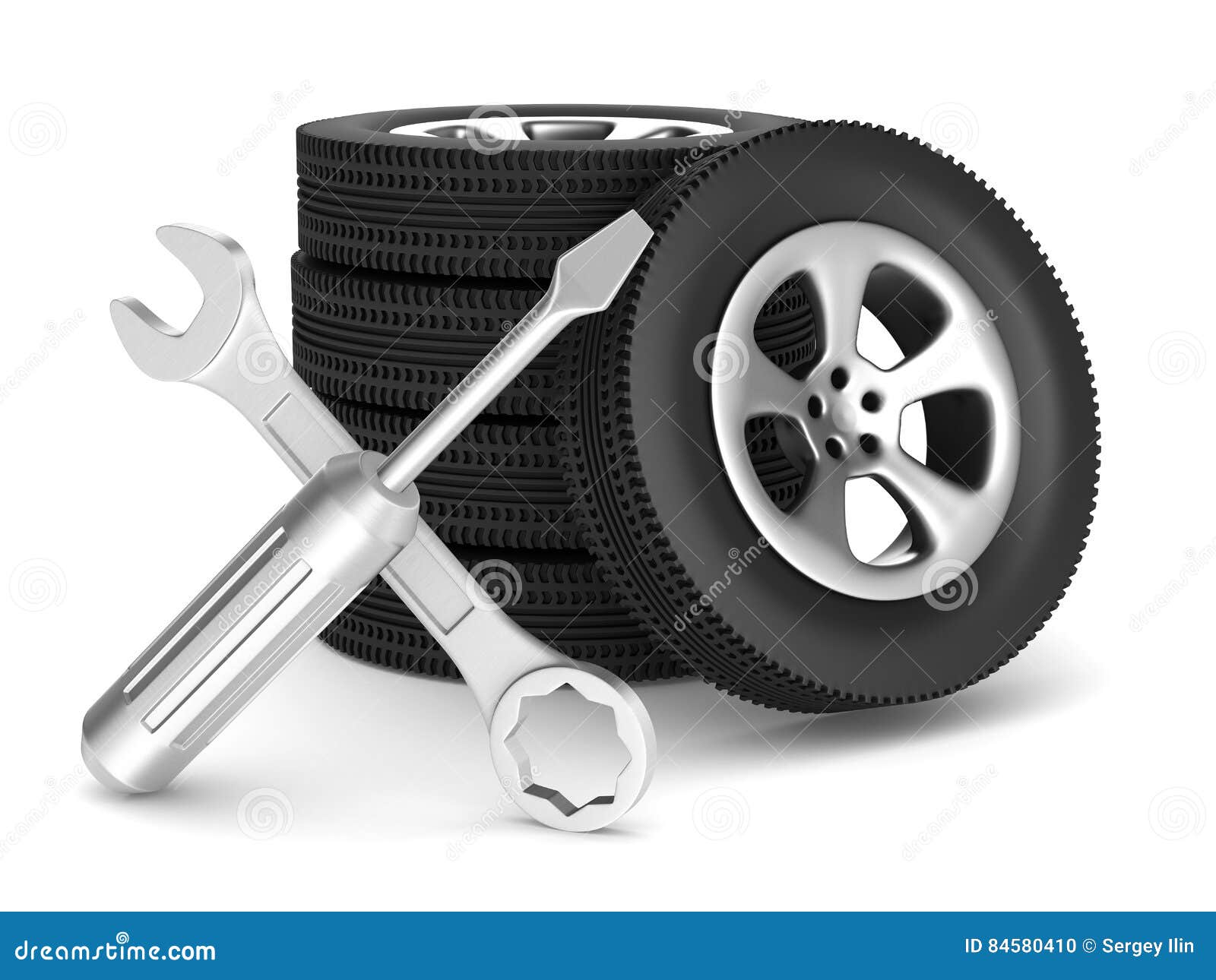 Car Service on White Background Stock Illustration - Illustration of ...