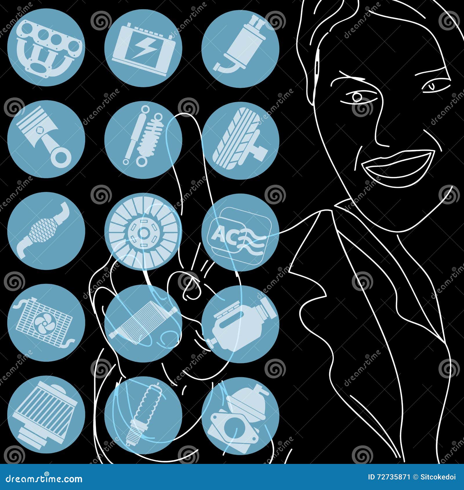 Car service, working stock vector. Illustration of garage - 72735871