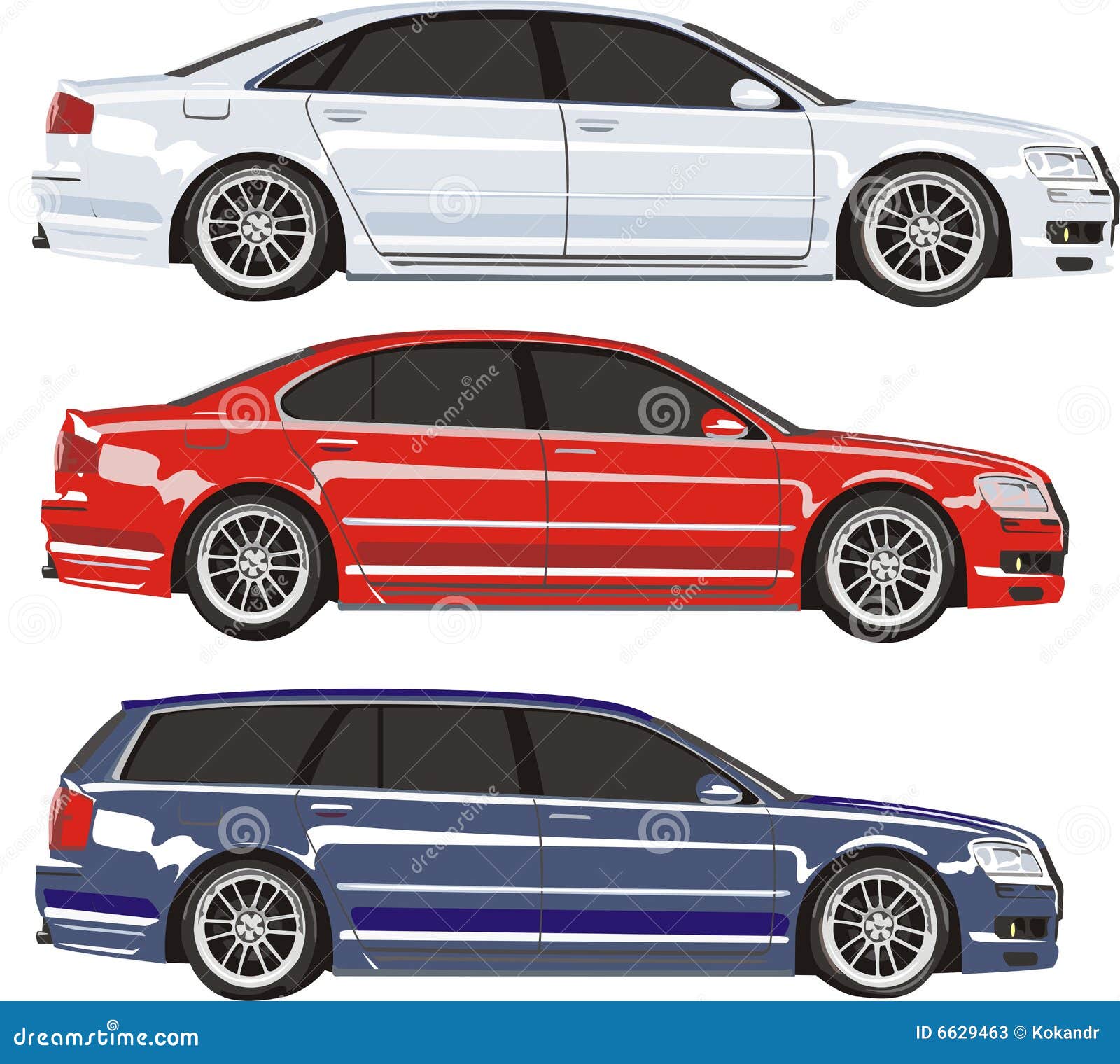 Car set stock vector. Illustration of limousine, road - 6629463