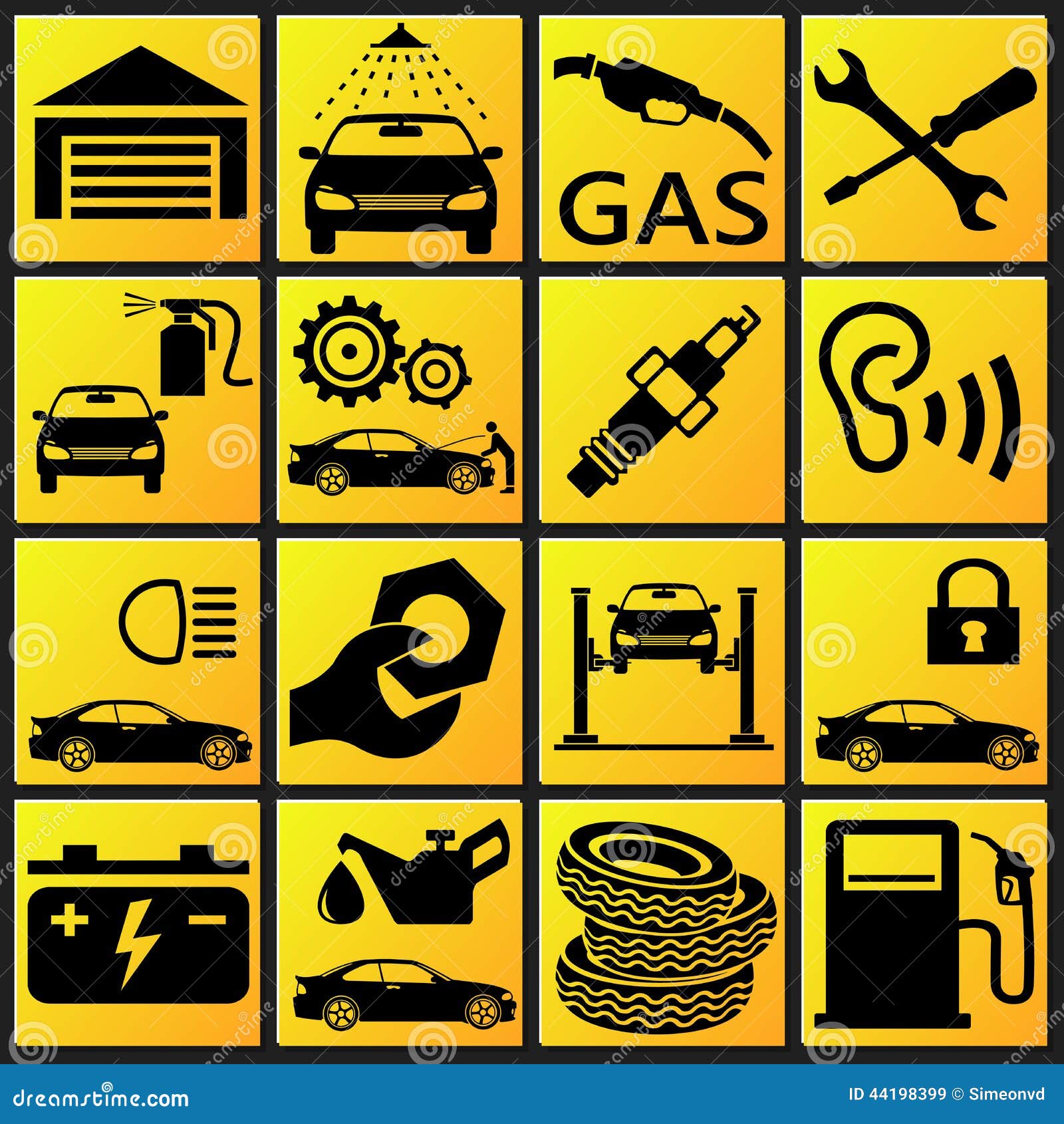Car Set Icon stock vector. Illustration of sign, power - 44198399