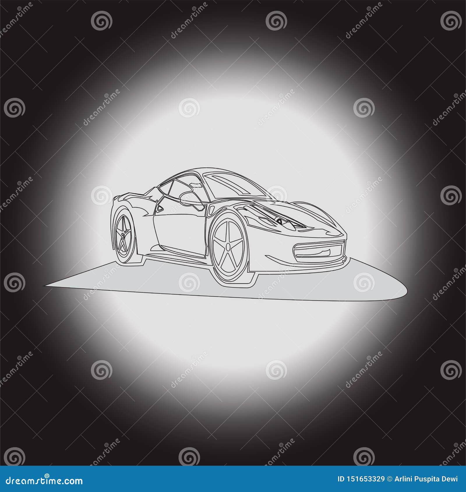 Car in the shadow stock illustration. Illustration of automotive ...