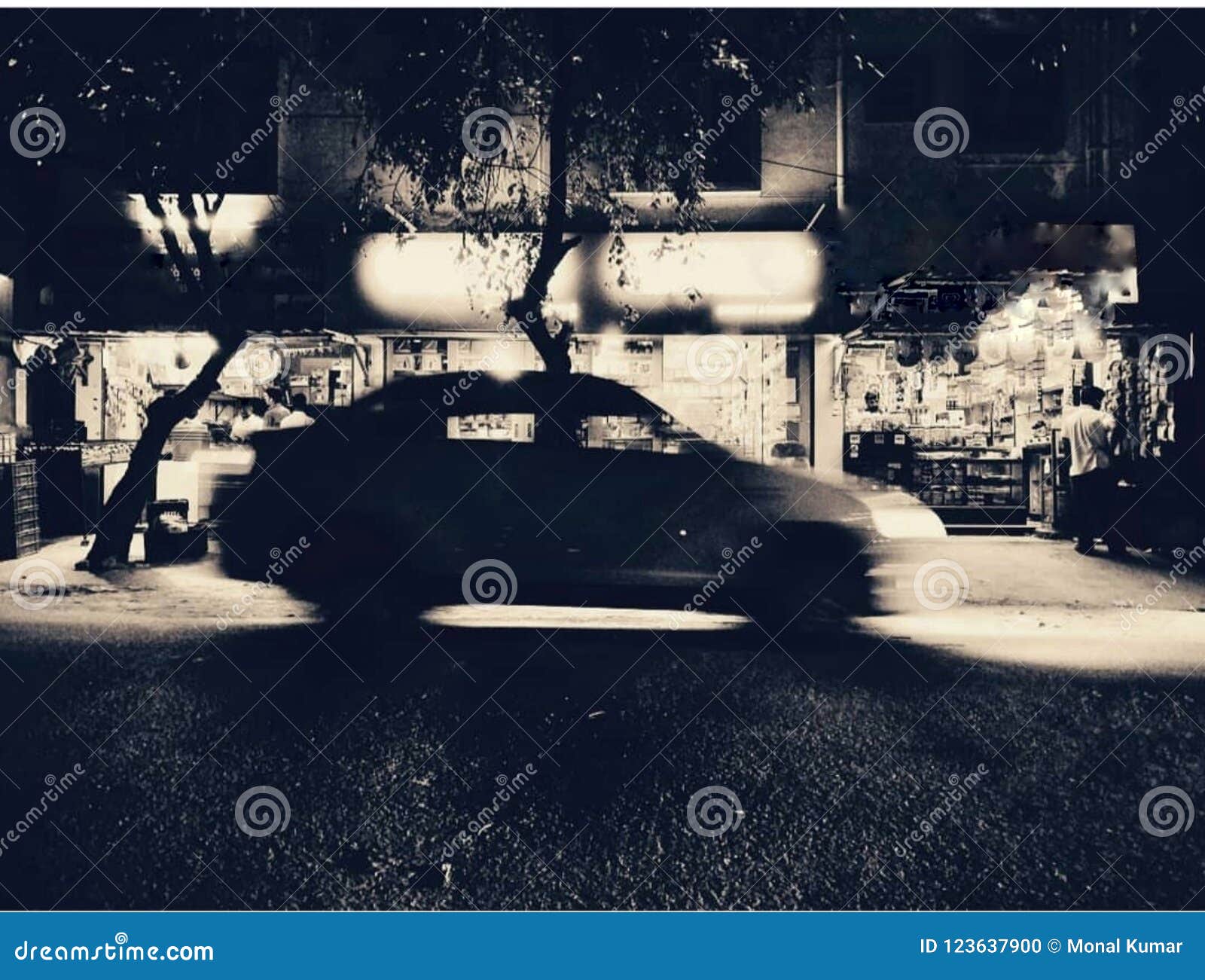 Car in shadows stock photo. Image of black, night, dark - 123637900