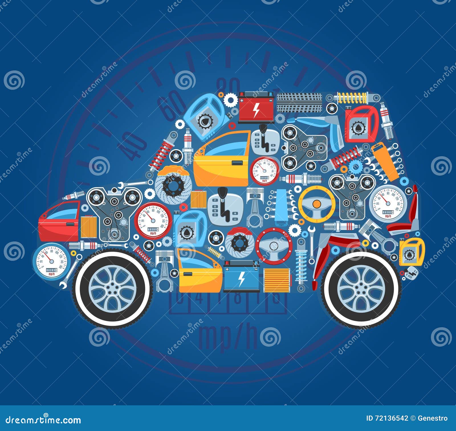 Car Shape Concept Background Stock Vector - Illustration of flat ...