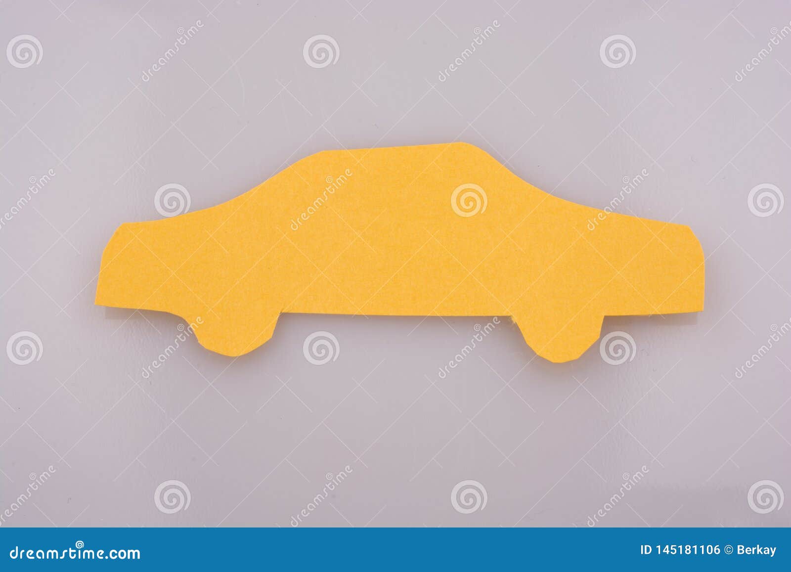 Car Shape Cut Out of Yellow Paper Stock Photo - Image of element ...