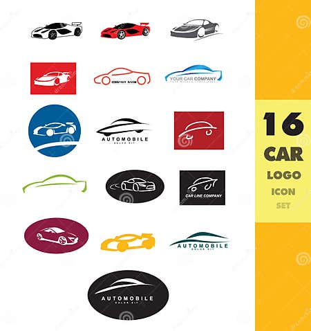 Car shape logo set stock vector. Illustration of identity - 60153421