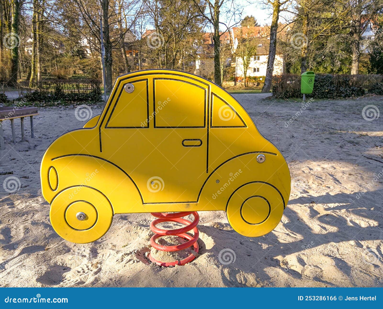 Car shaped Spring seesaw stock photo. Image of seat - 253286166