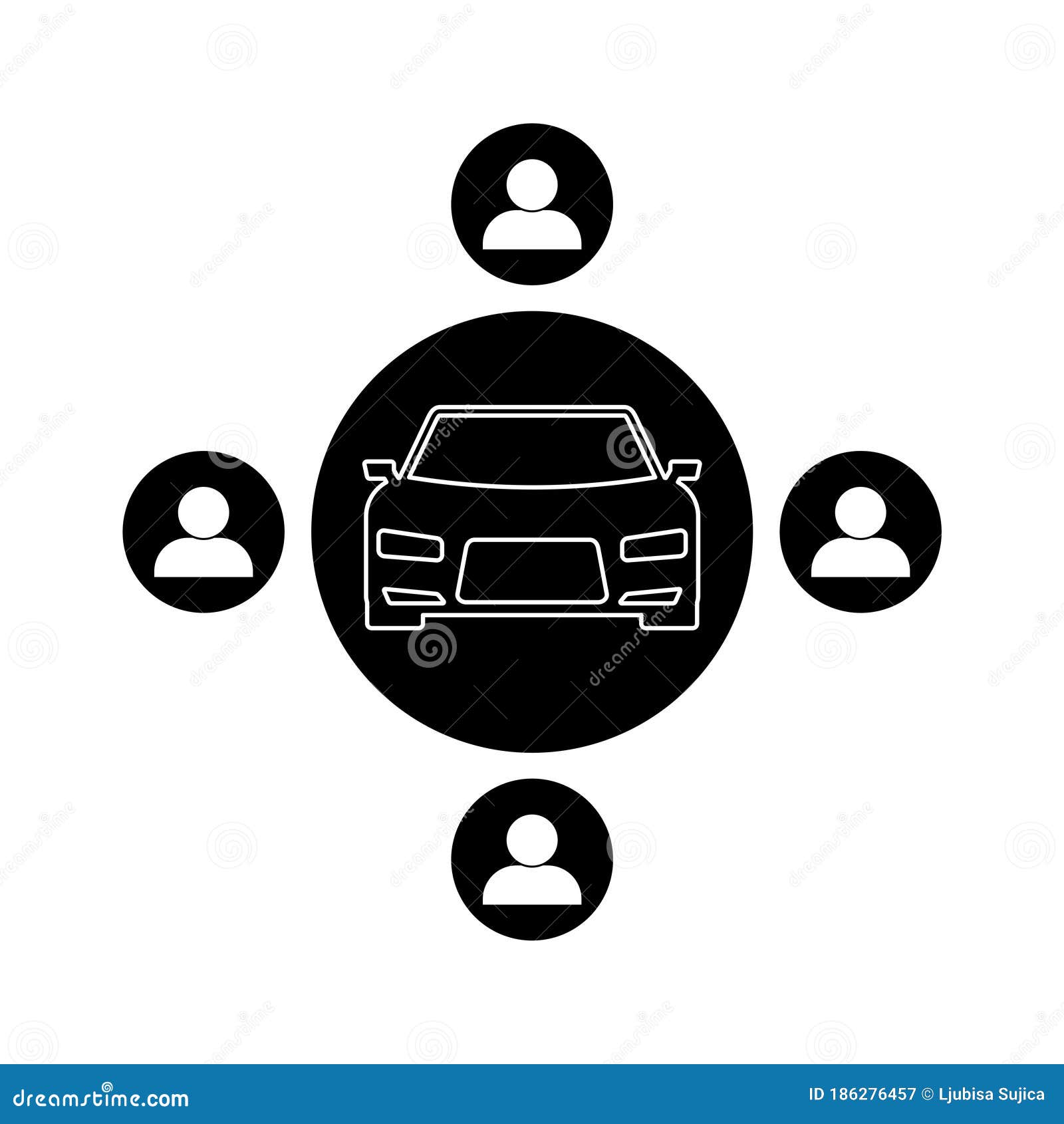 Car Share Icon. Car Share Sign Isolated on White Background Stock ...