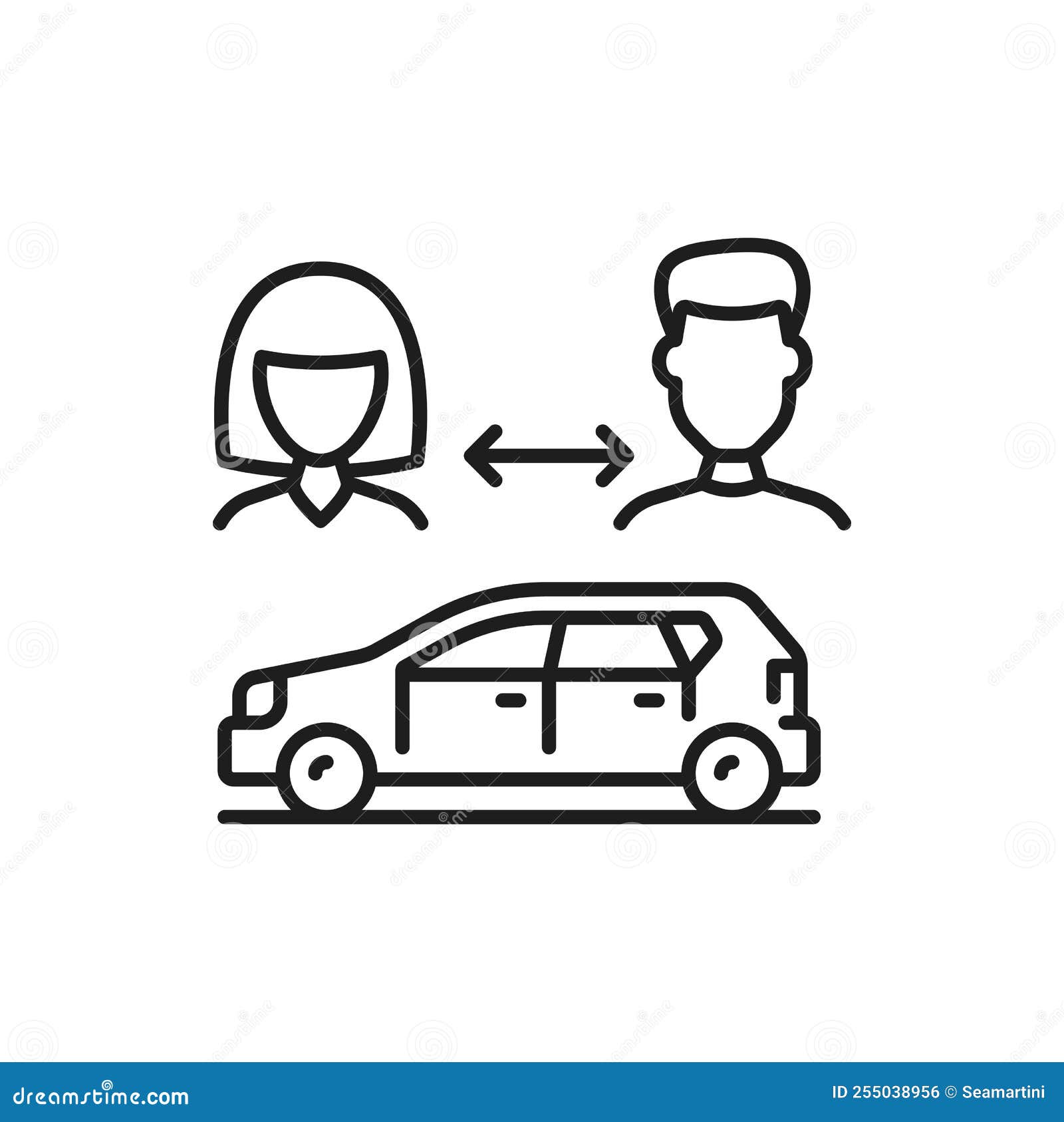 Car Share Service, Carpool, Man Woman Carsharing Stock Vector ...