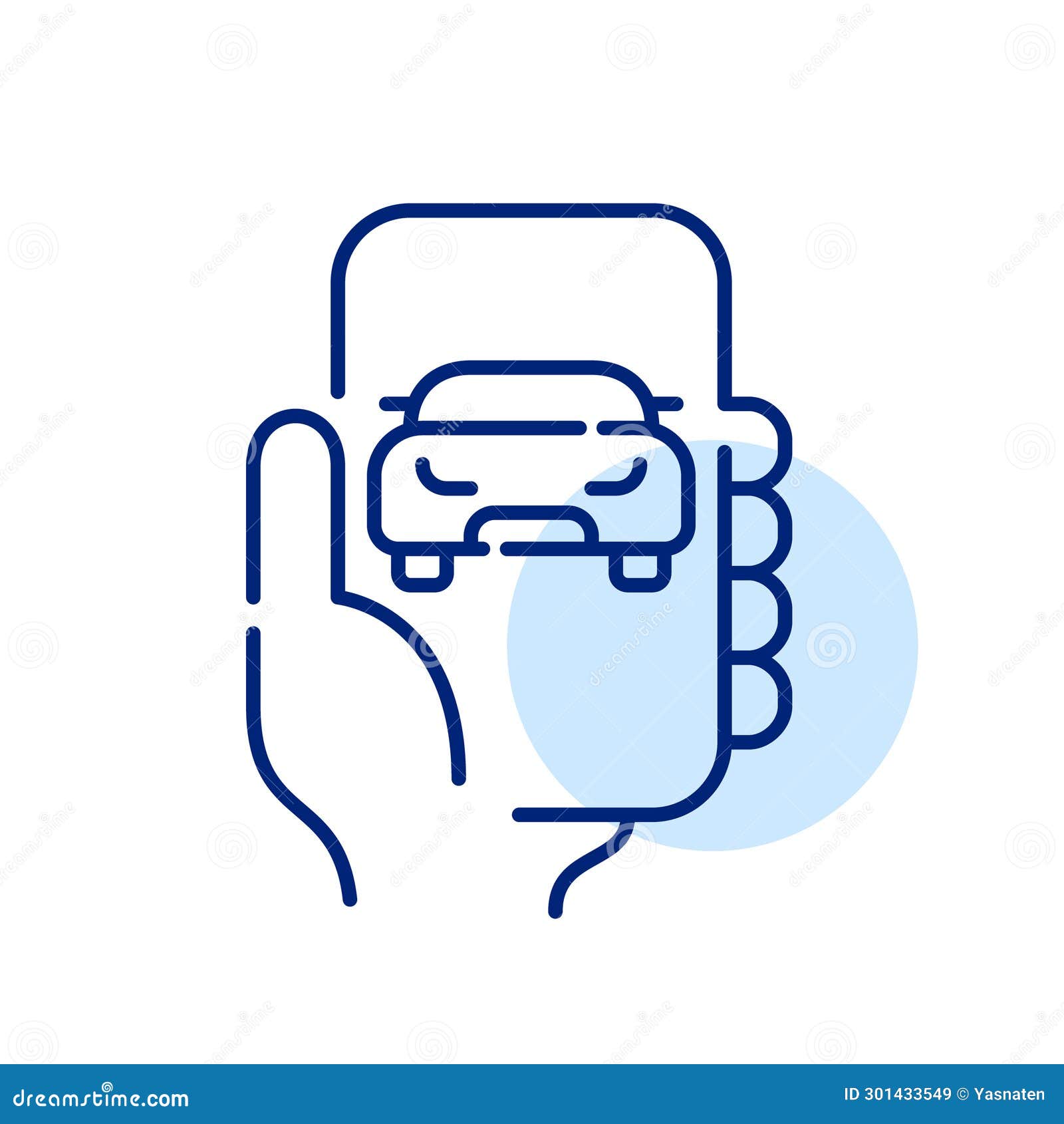 Vehicle Location Line Icon, Navigation Concept, Car With Pin Pointer ...