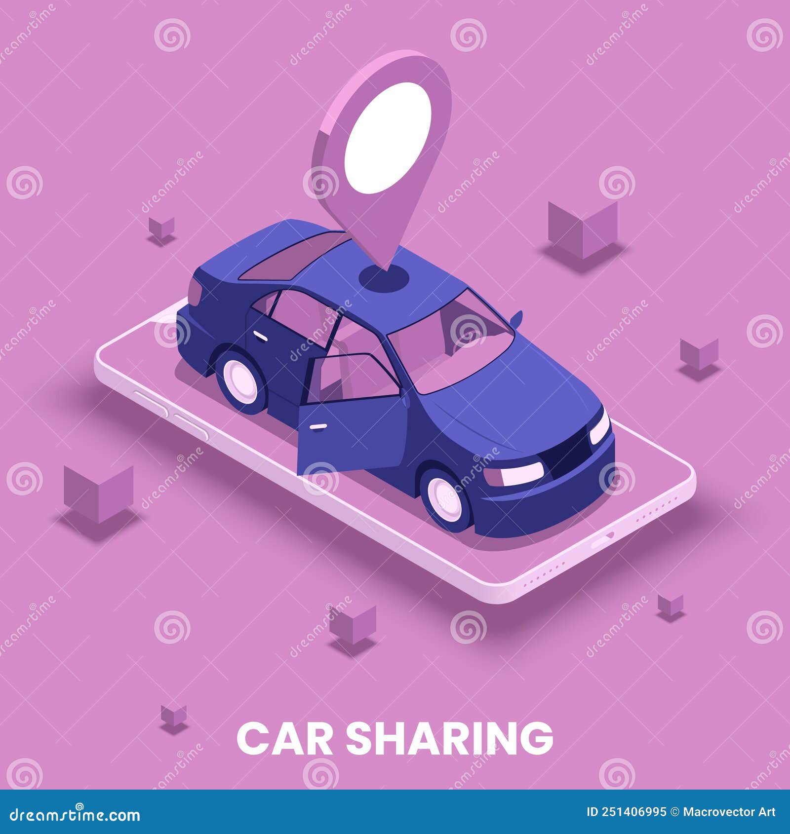 Car Sharing Concept stock vector. Illustration of order - 251406995