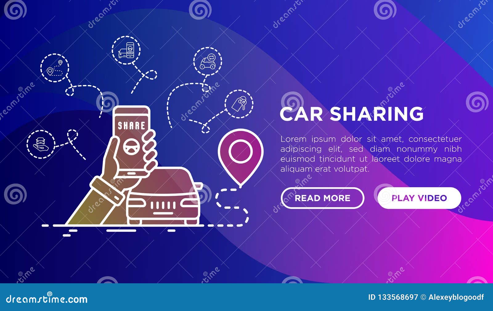 Sharing Phone Screen, In Line Design. Mirroring, Mobile Display ...
