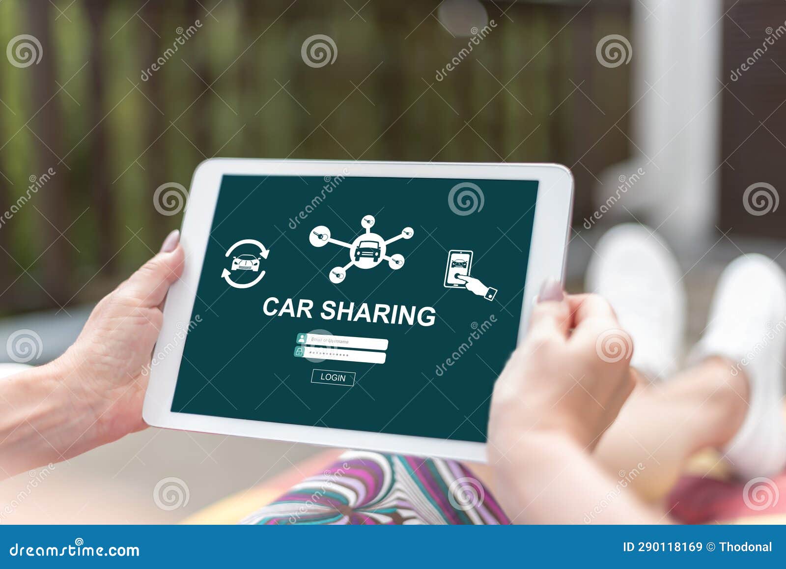 Car Sharing Concept on a Tablet Stock Image - Image of online, smart ...