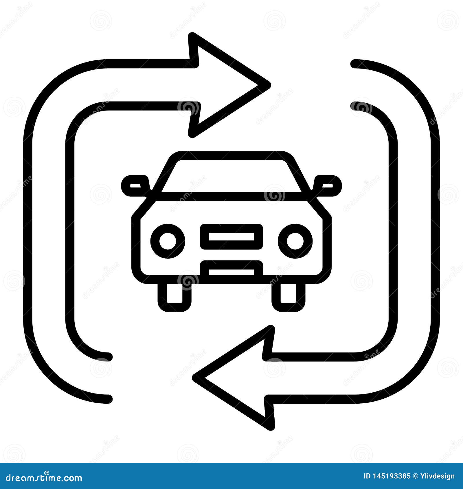 Car Sharing Icon, Outline Style Stock Vector - Illustration of line ...