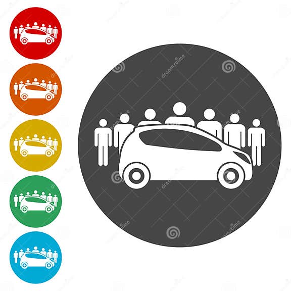 Car Sharing Icon, Car Sharing Symbol Stock Vector - Illustration of ...