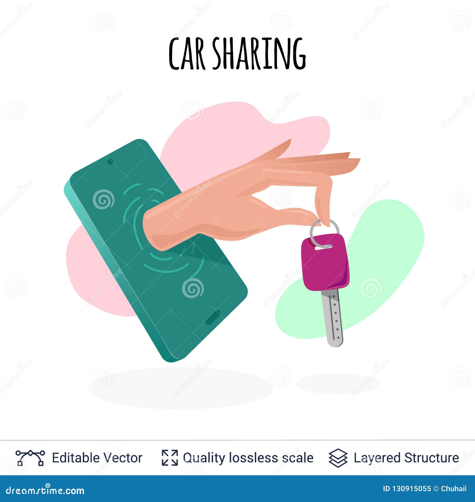 Car Sharing Mobile App Icon Vector Concept. Stock Vector - Illustration ...