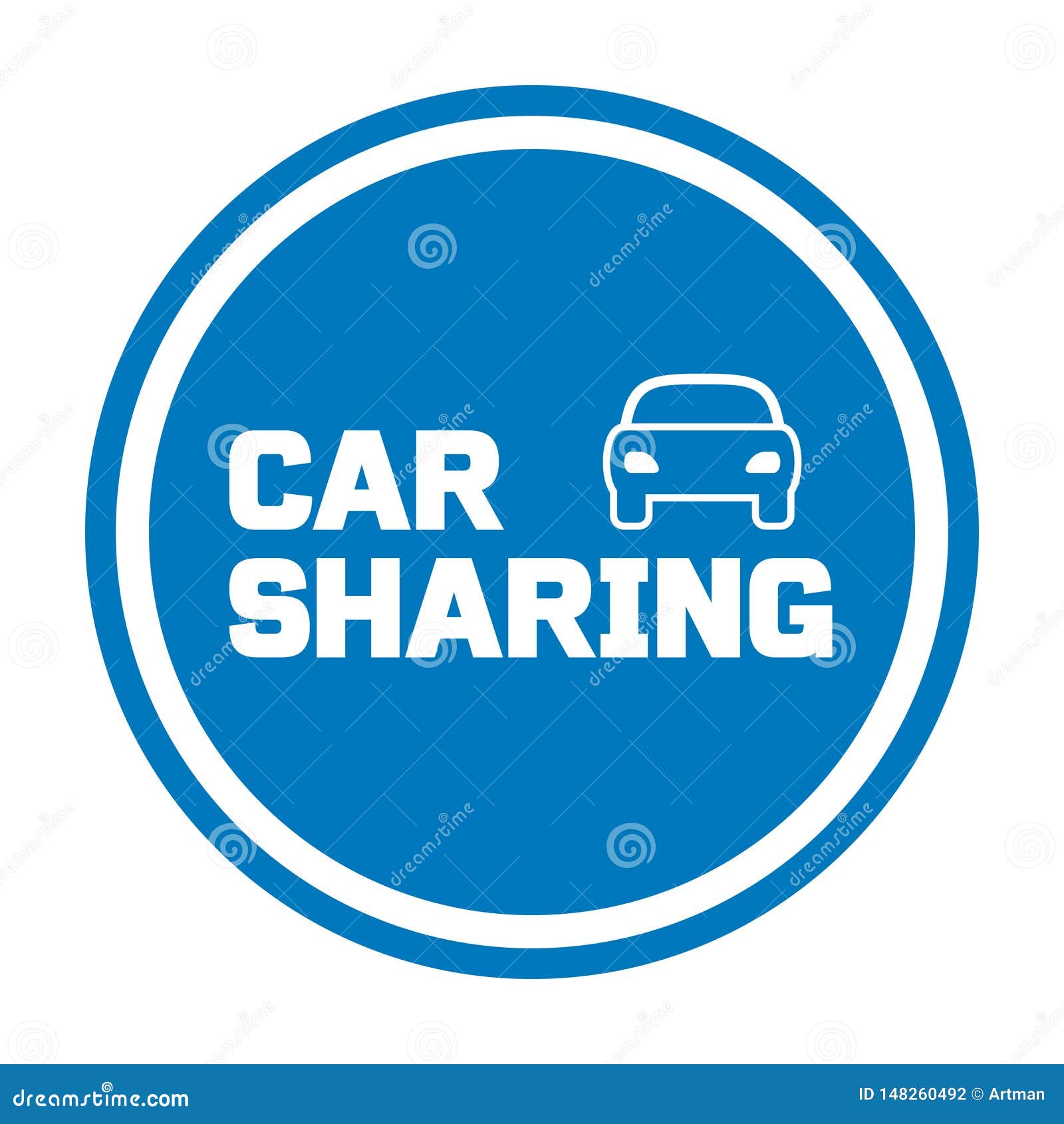 Car Sharing Sign with Car Icon Stock Vector - Illustration of ...
