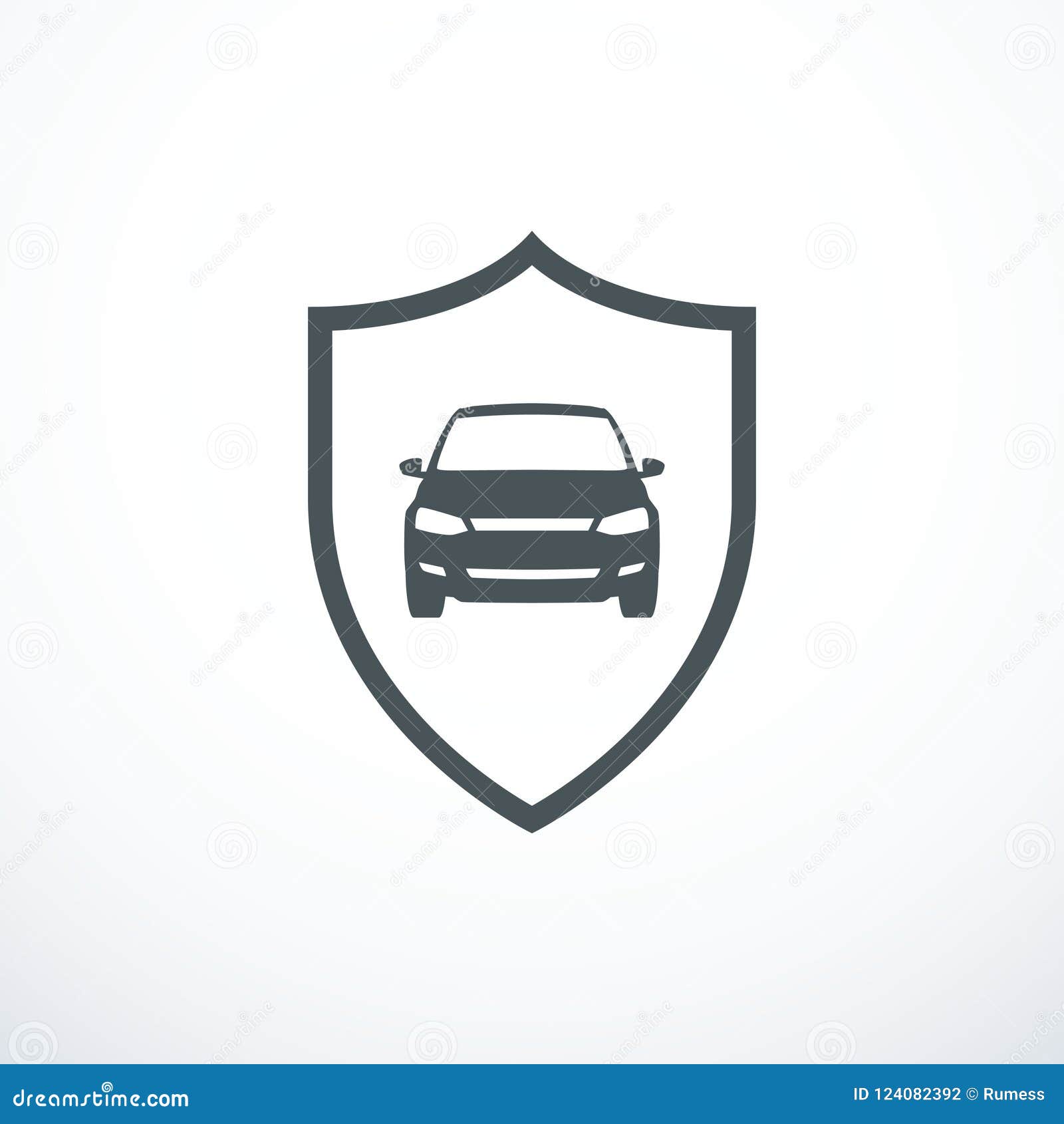 Car and Shield. Car Security / Insurance Concept Stock Vector ...