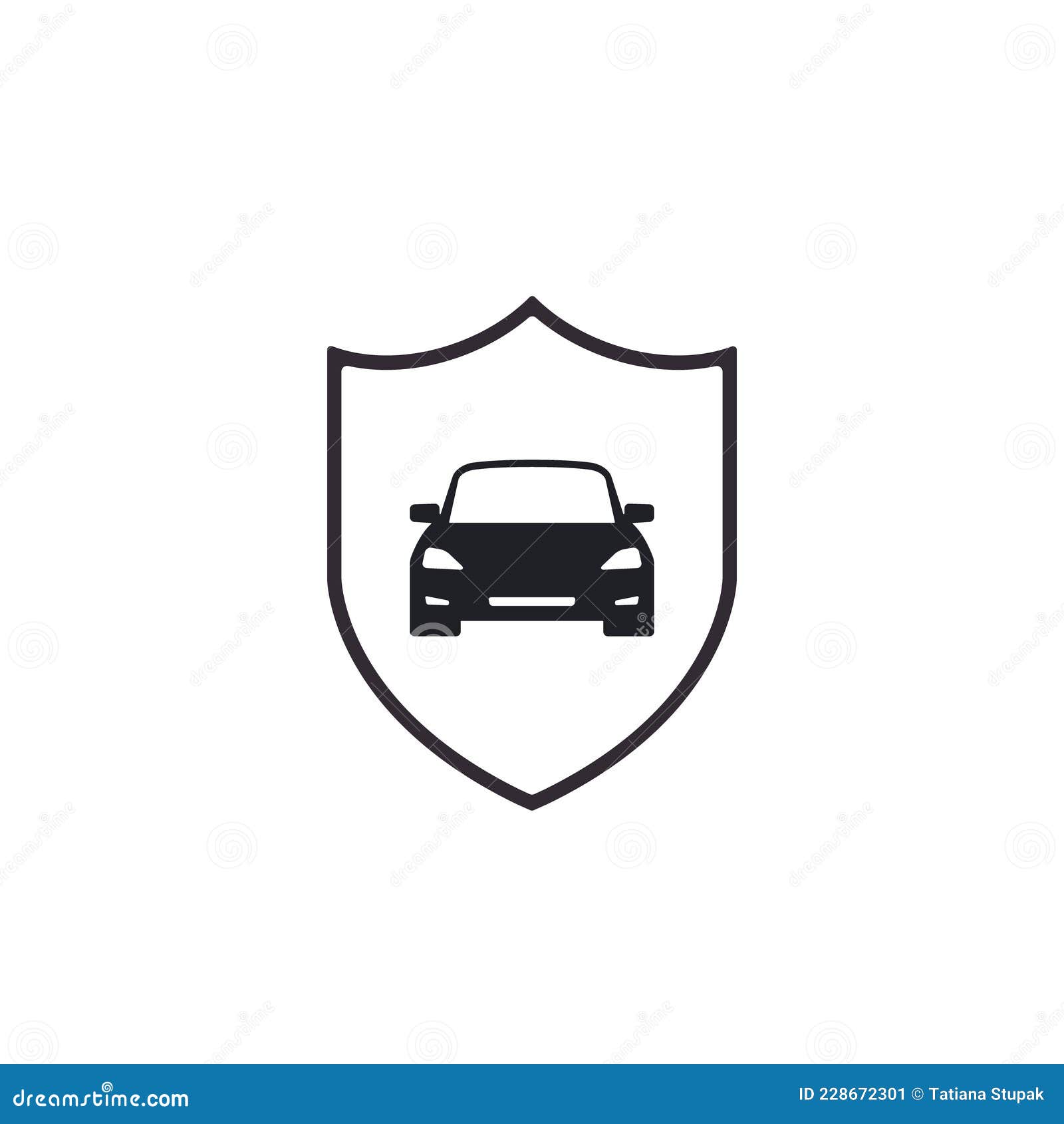 Car Shield Icon, Transport Insurance Symbol, Vector Illustration Stock ...