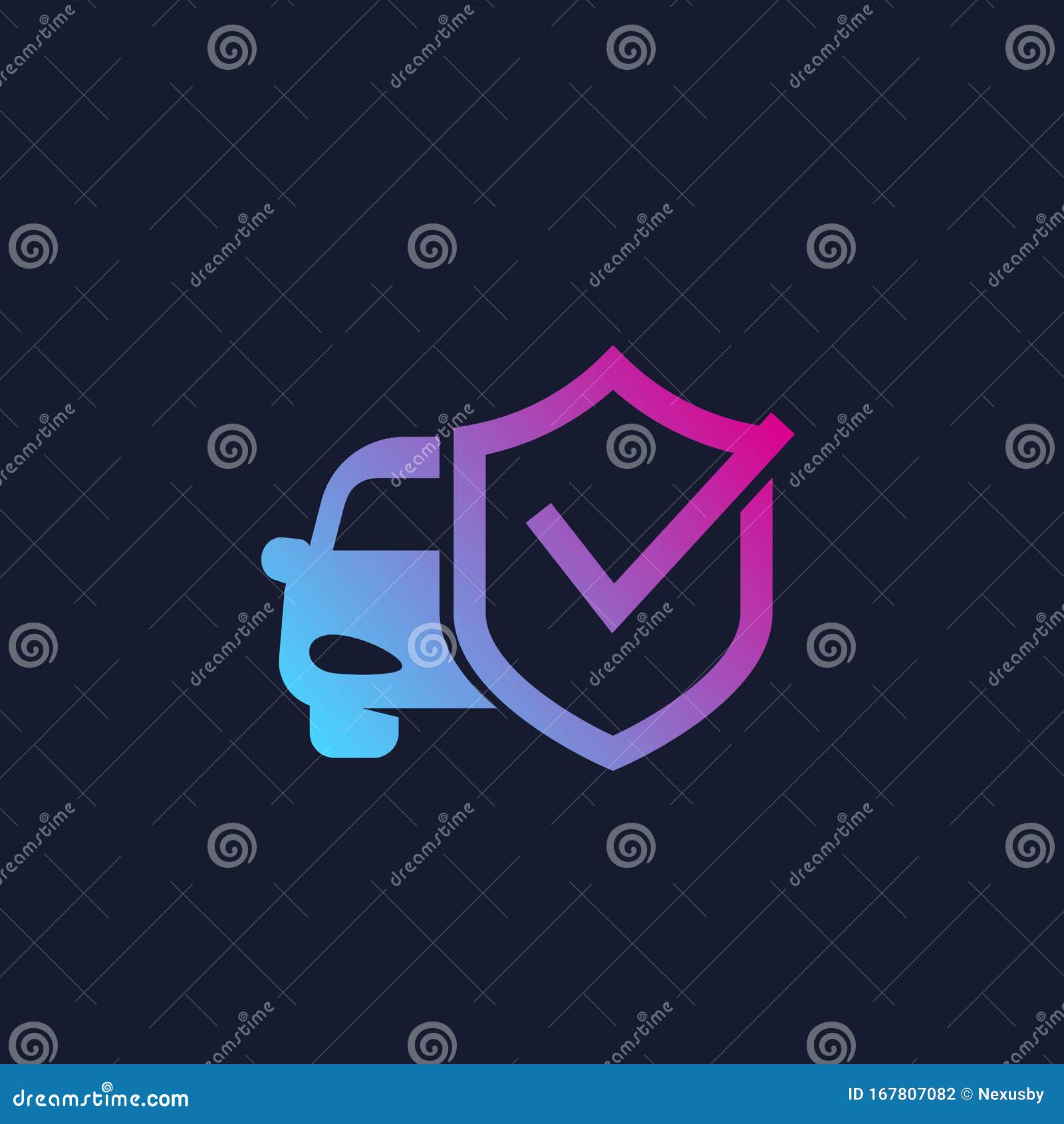 Car and Shield Icon, Vector Logo Mark Stock Vector - Illustration of ...