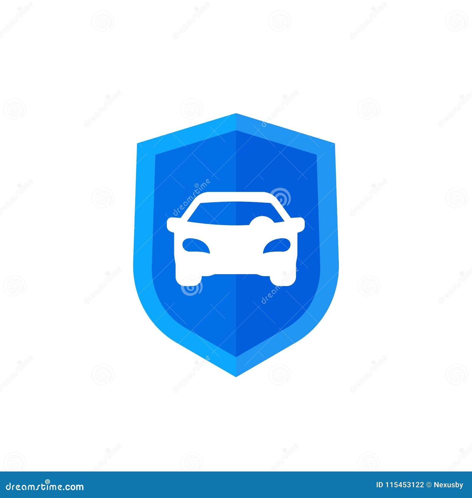 Car and Shield Icon on White Stock Vector - Illustration of element ...