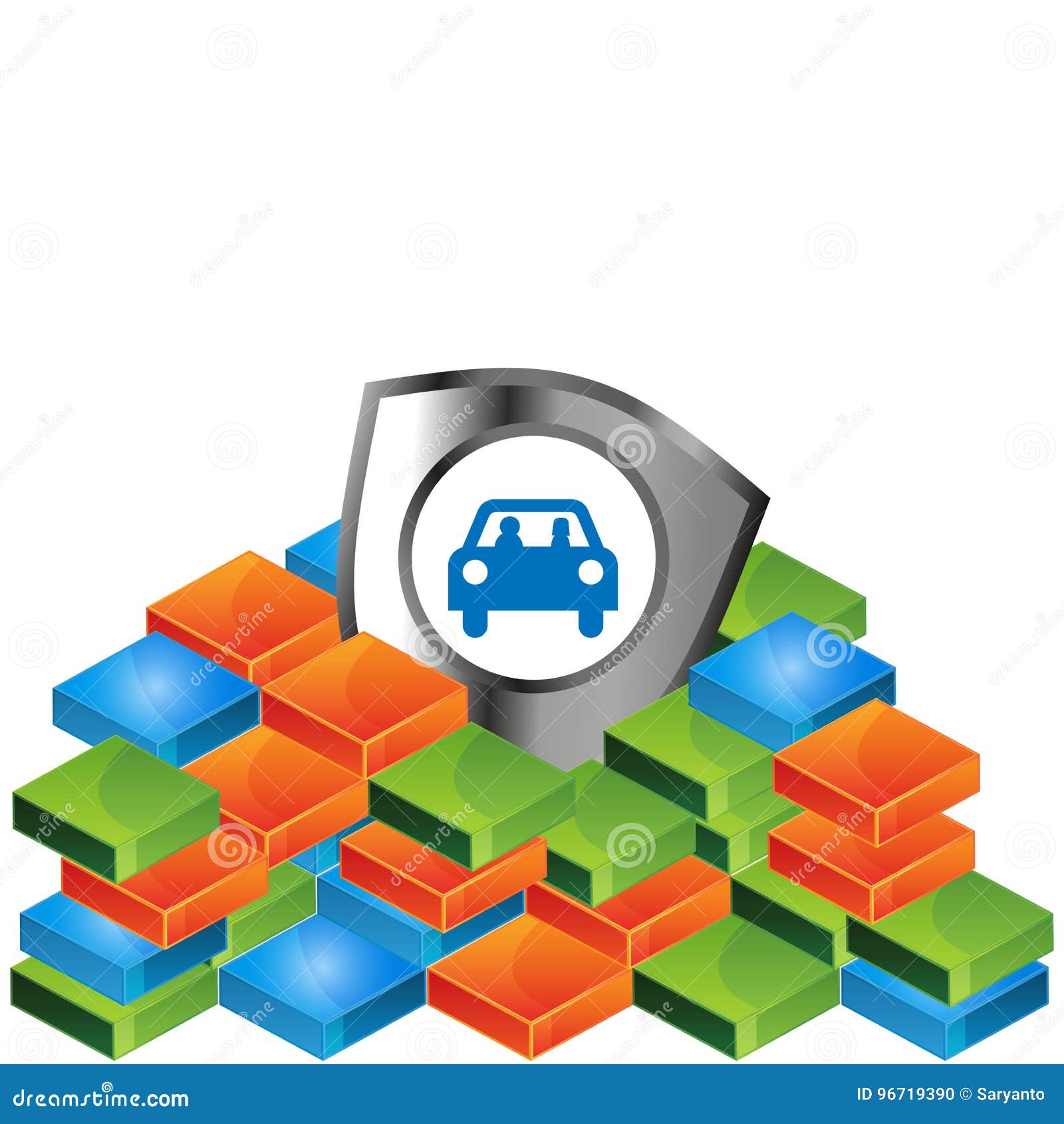 Car Shield Vector Illustration Stock Vector - Illustration of garage ...