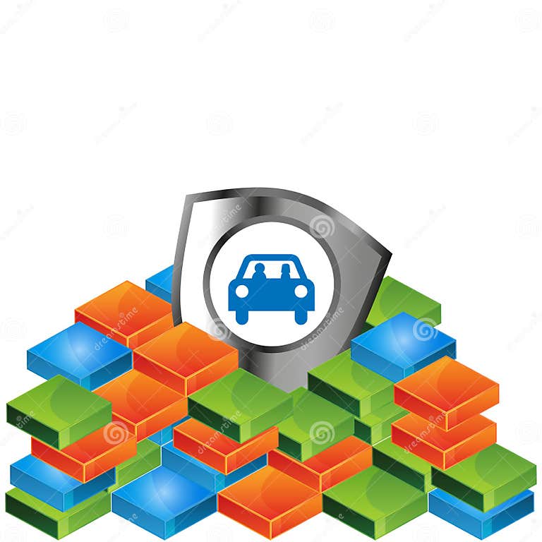 Car Shield Vector Illustration Stock Vector - Illustration of garage ...