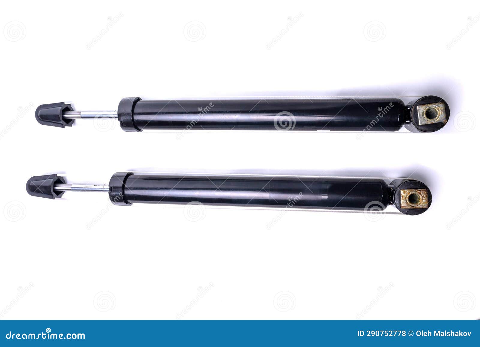 Car Shock Absorbers on White Stock Photo - Image of automobile ...
