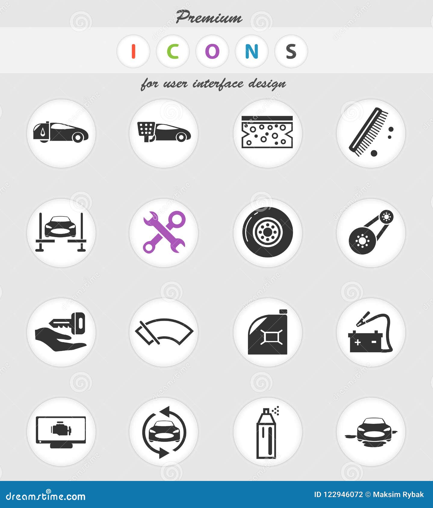 Car shop icon set stock vector. Illustration of symbol - 122946072