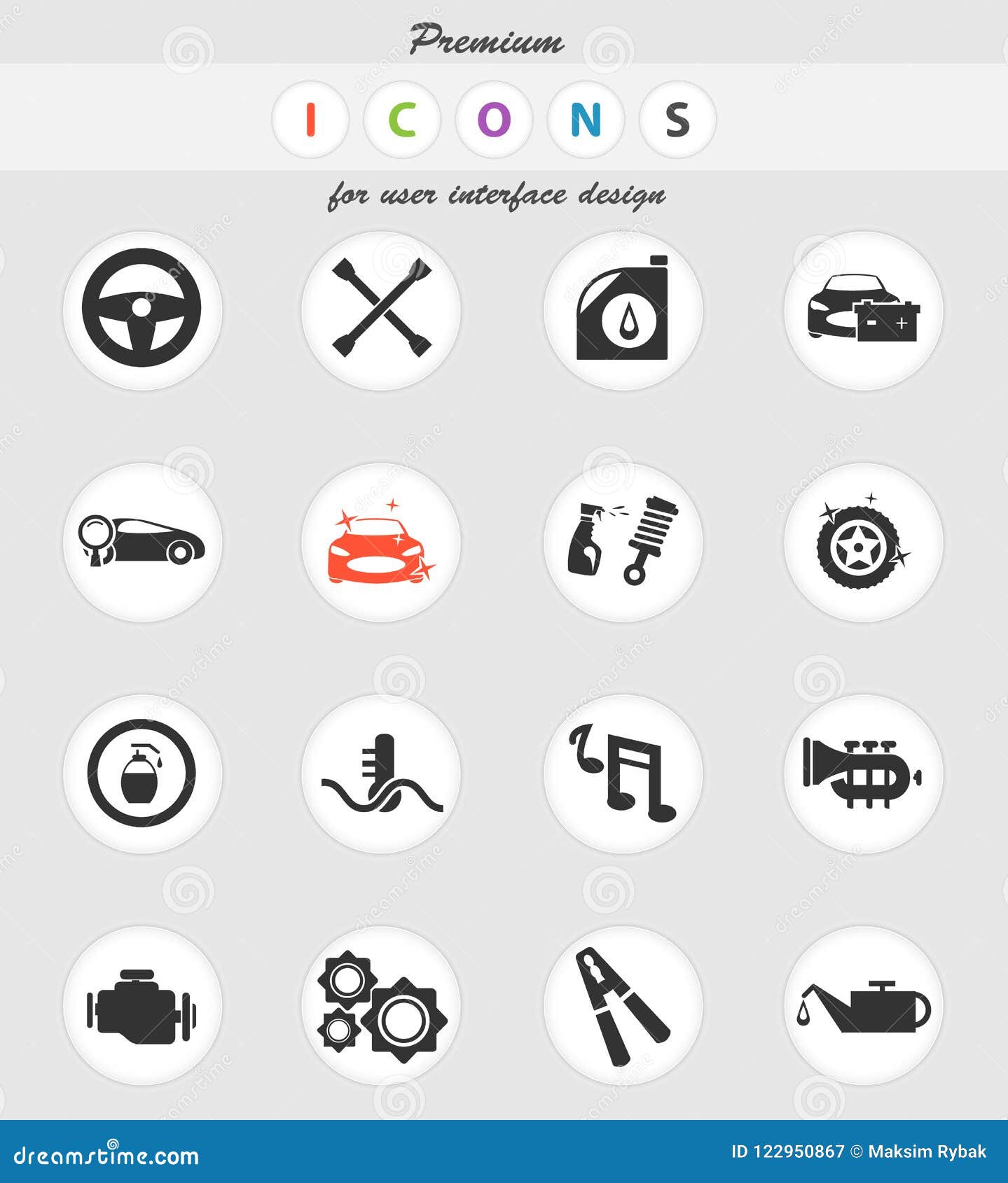 Car shop icon set stock vector. Illustration of jack - 122950867