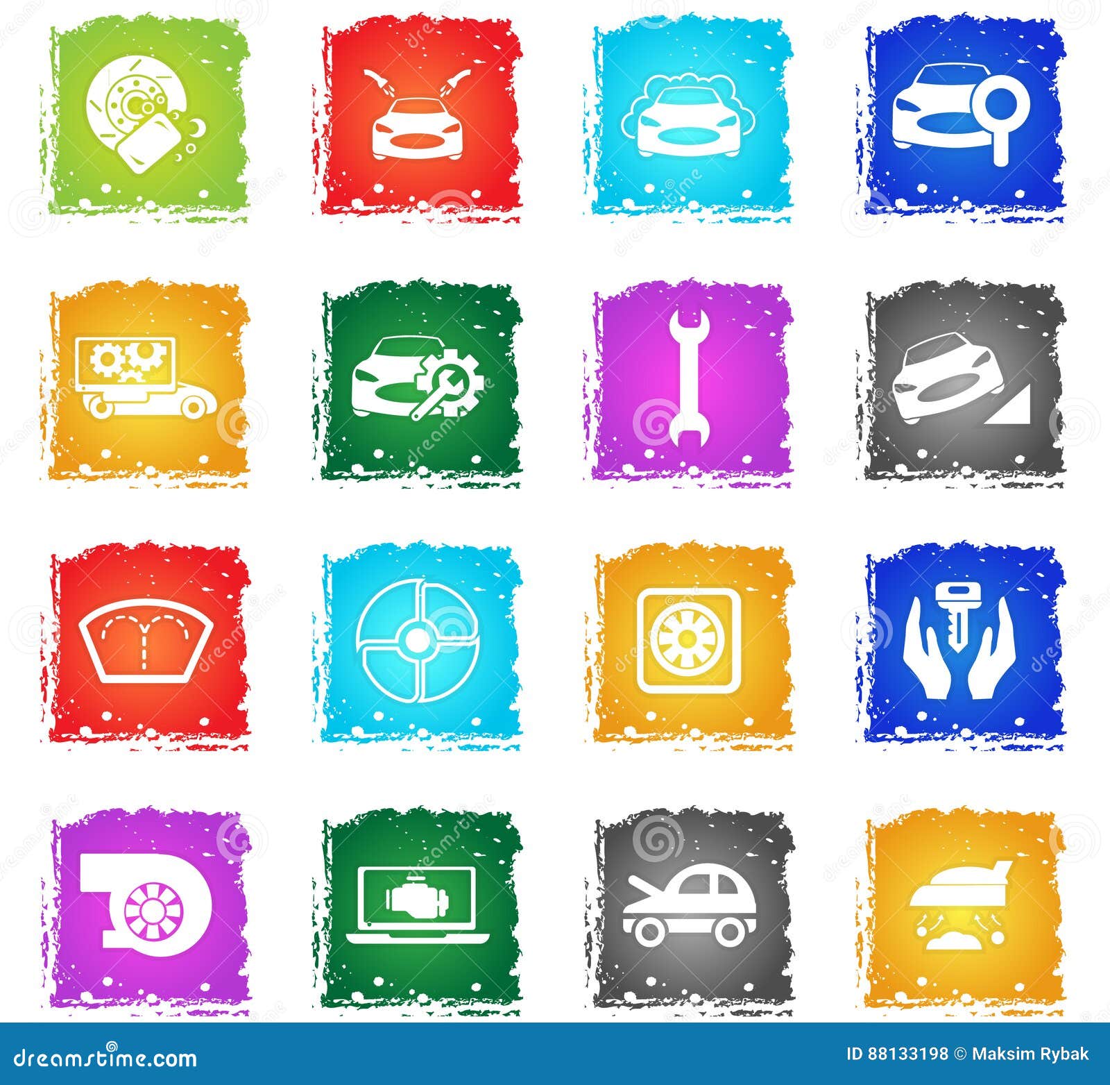 Car shop icon set stock illustration. Illustration of inclination ...