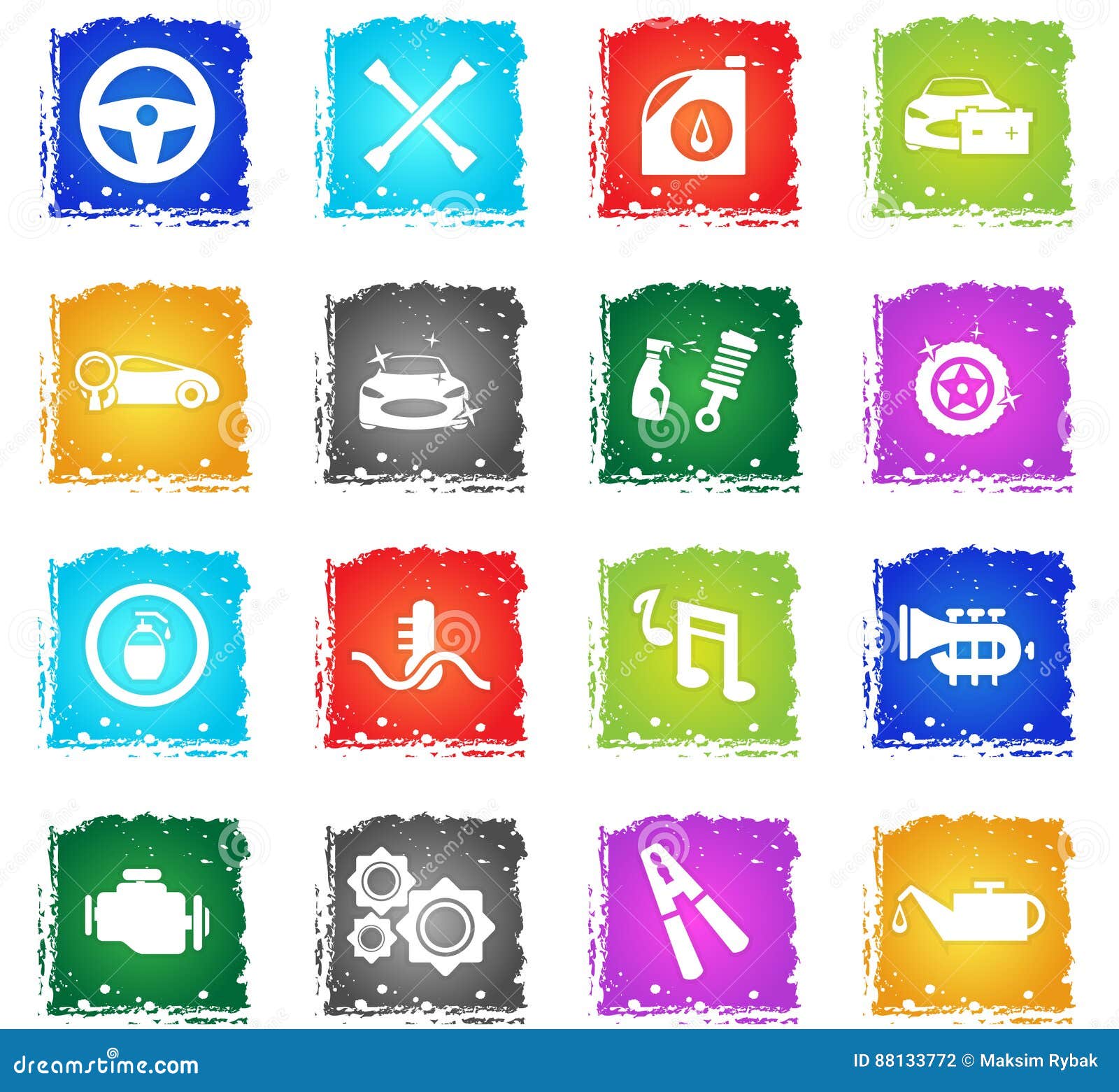 Car shop icon set stock illustration. Illustration of accumulator ...