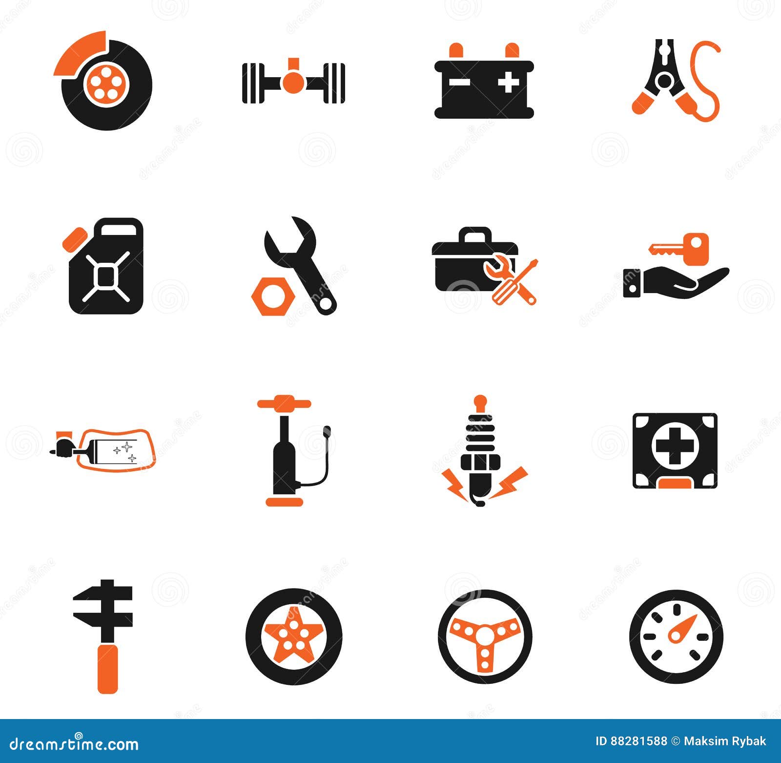 Car shop icon set stock illustration. Illustration of icon - 88281588