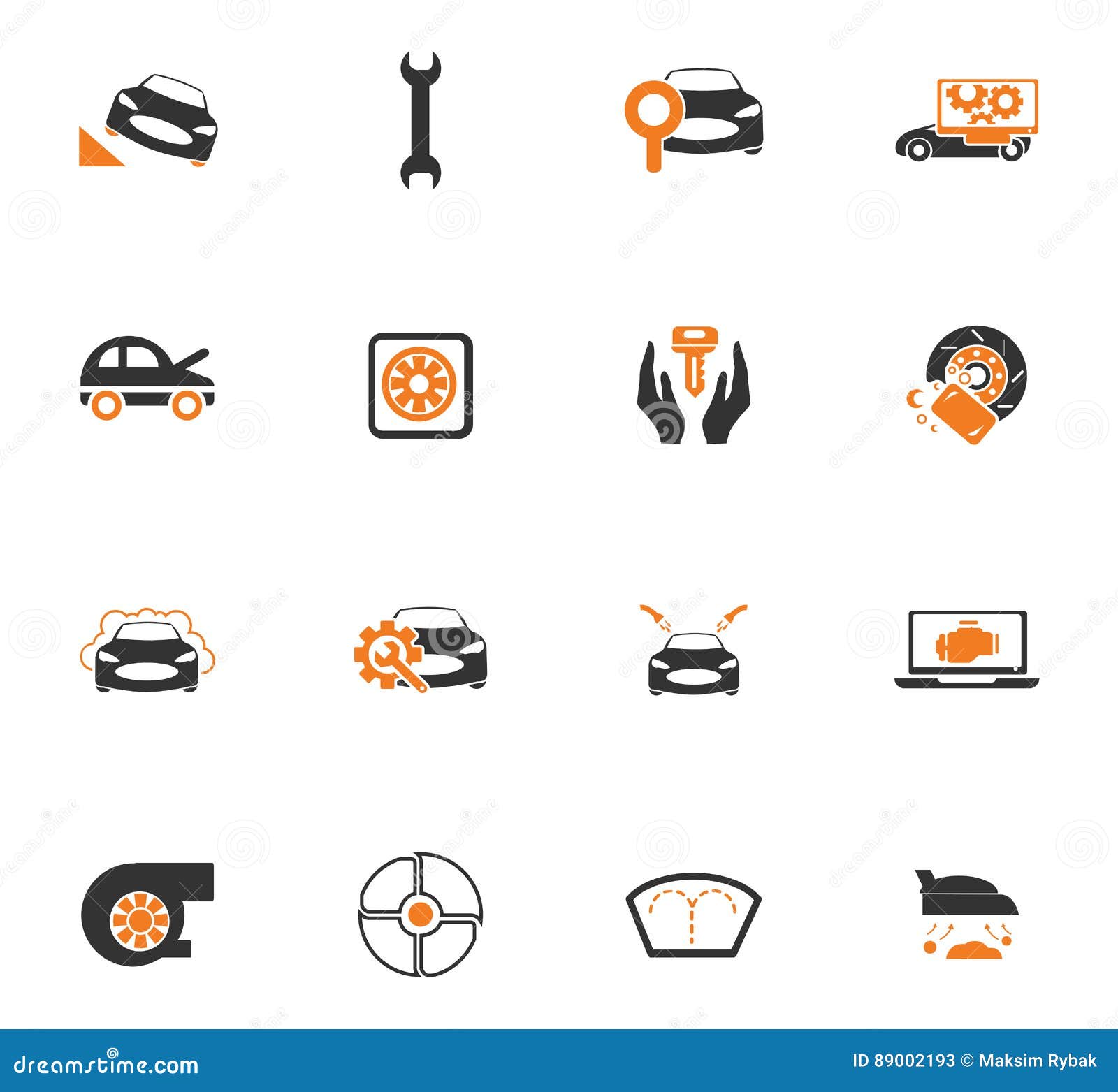 Car shop icons set stock illustration. Illustration of automotive ...
