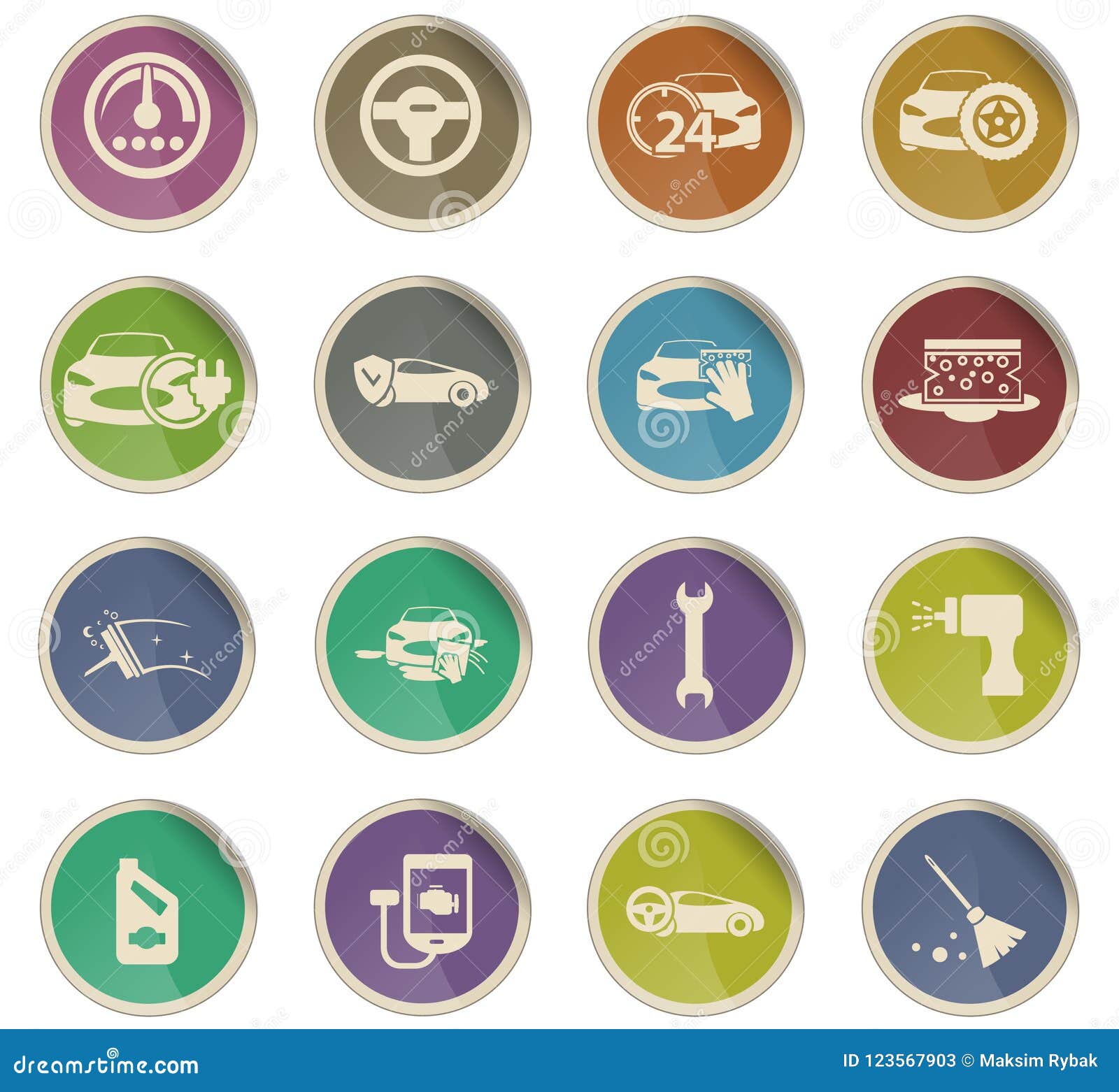 Car shop icon set stock vector. Illustration of smartphone - 123567903
