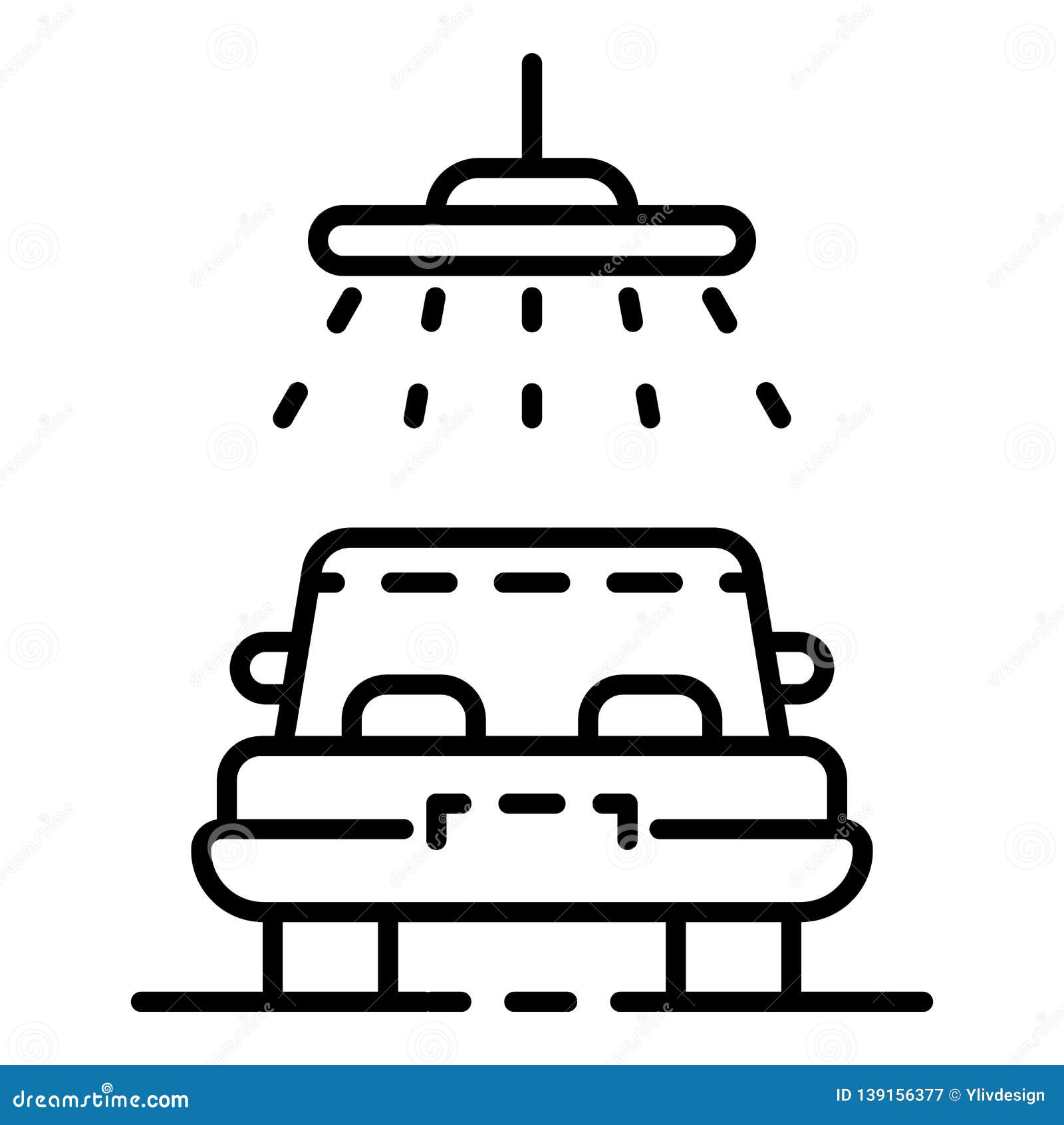 Car Shower Icon, Outline Style Stock Vector - Illustration of design ...