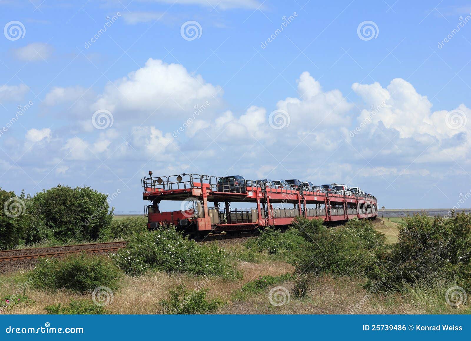 The Car Shuttle Train Leaves the Island of Sylt Stock Photo - Image of ...
