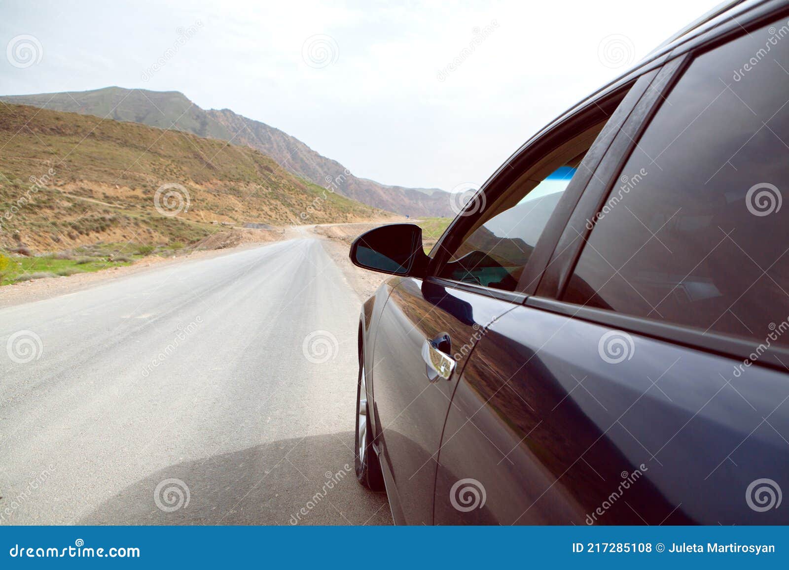The Car is on the Side of the Road Stock Photo - Image of inspirational ...