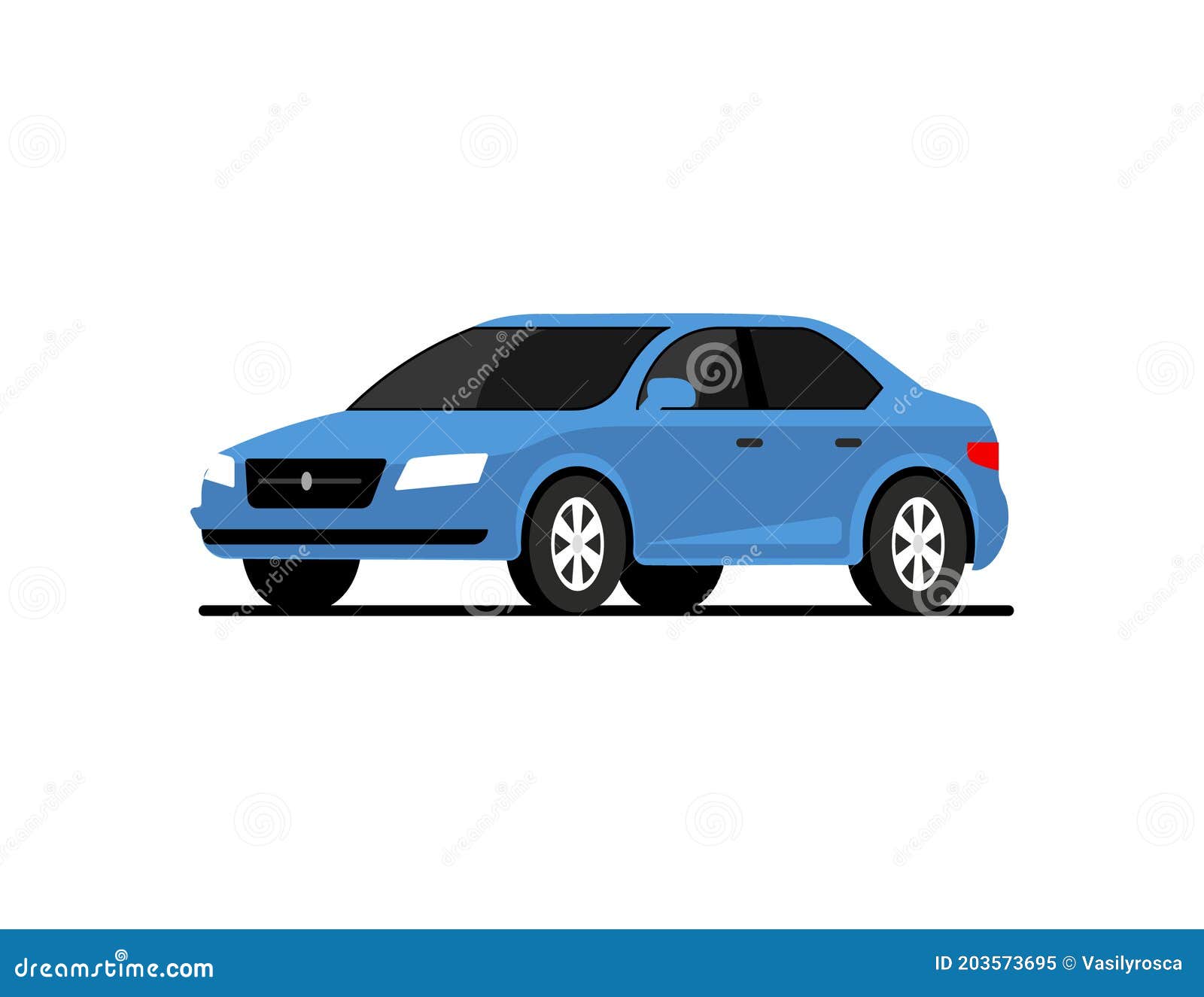 Car Side Vector Flat Icon. Car Profile Side View Cartoon Icon Design ...