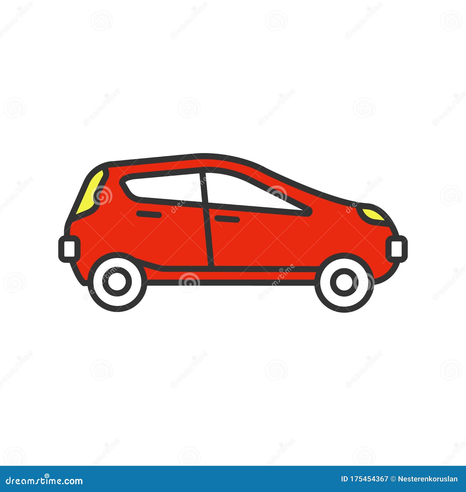 Car side view color icon stock vector. Illustration of transportation ...