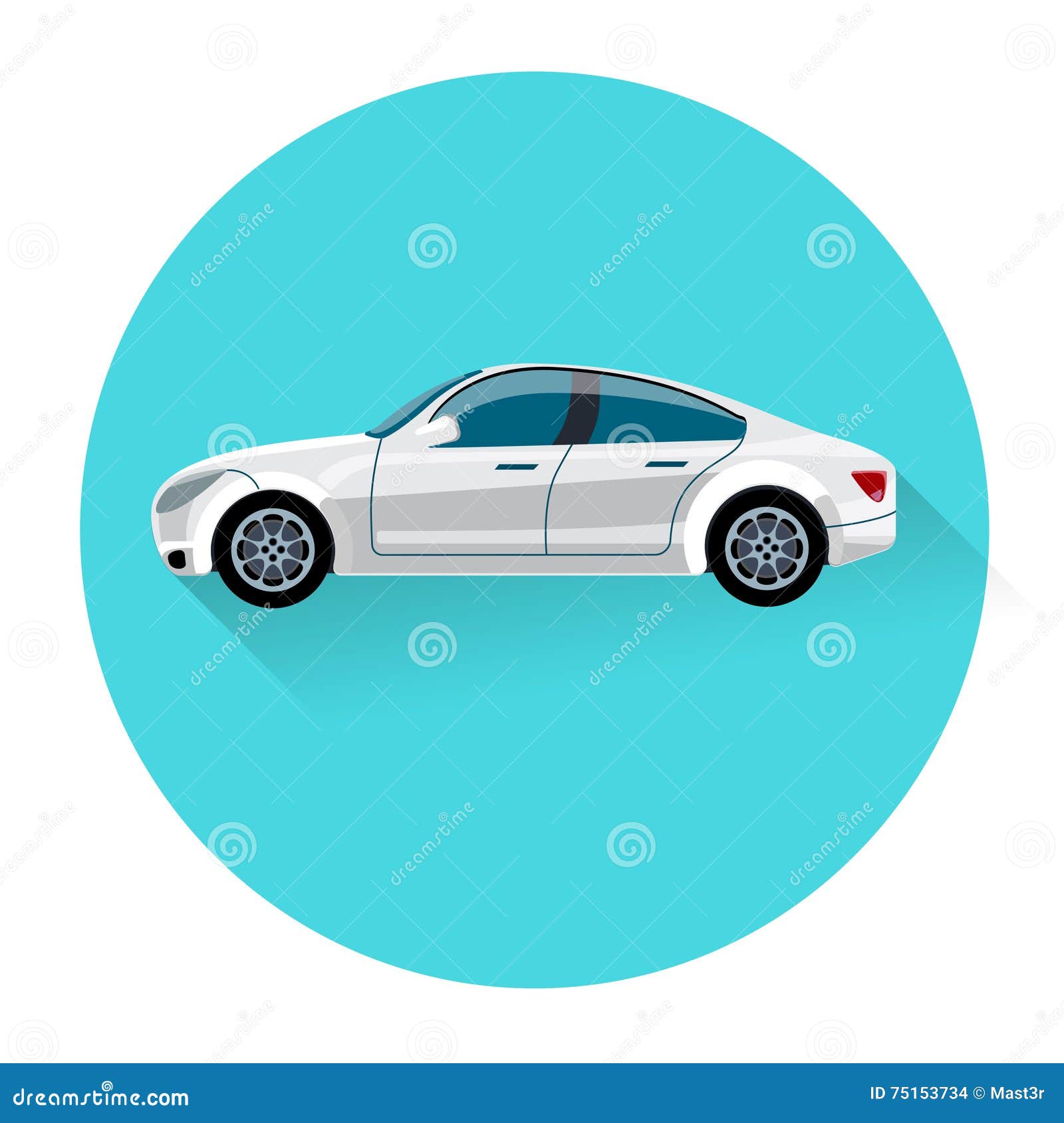 Car Side View Icon stock vector. Illustration of background - 75153734