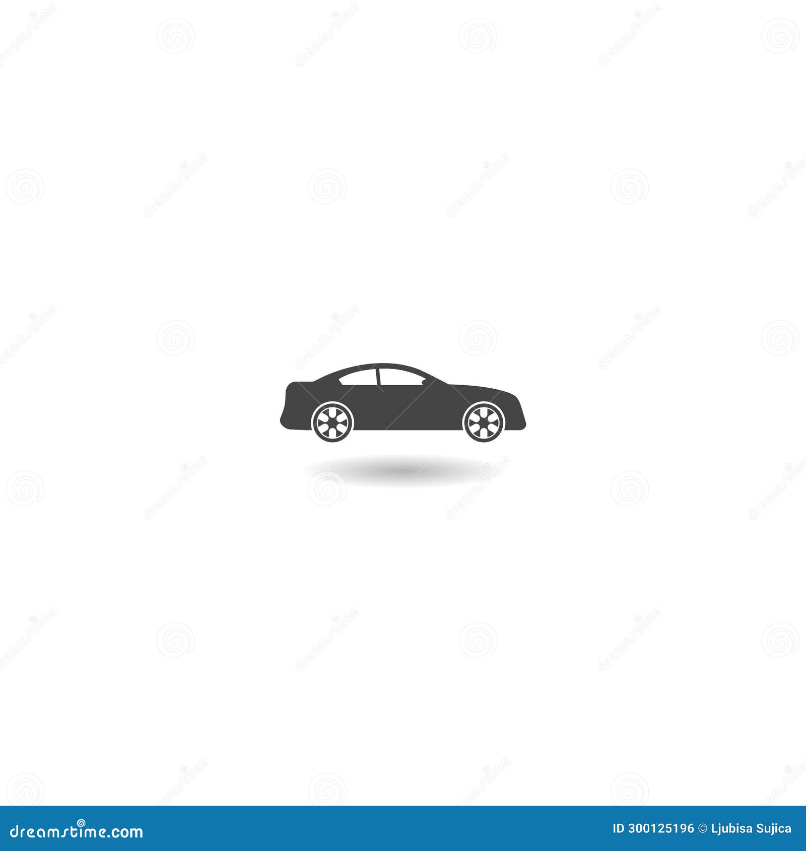 Car in Side View Silhouette Icon with Shadow Stock Vector ...