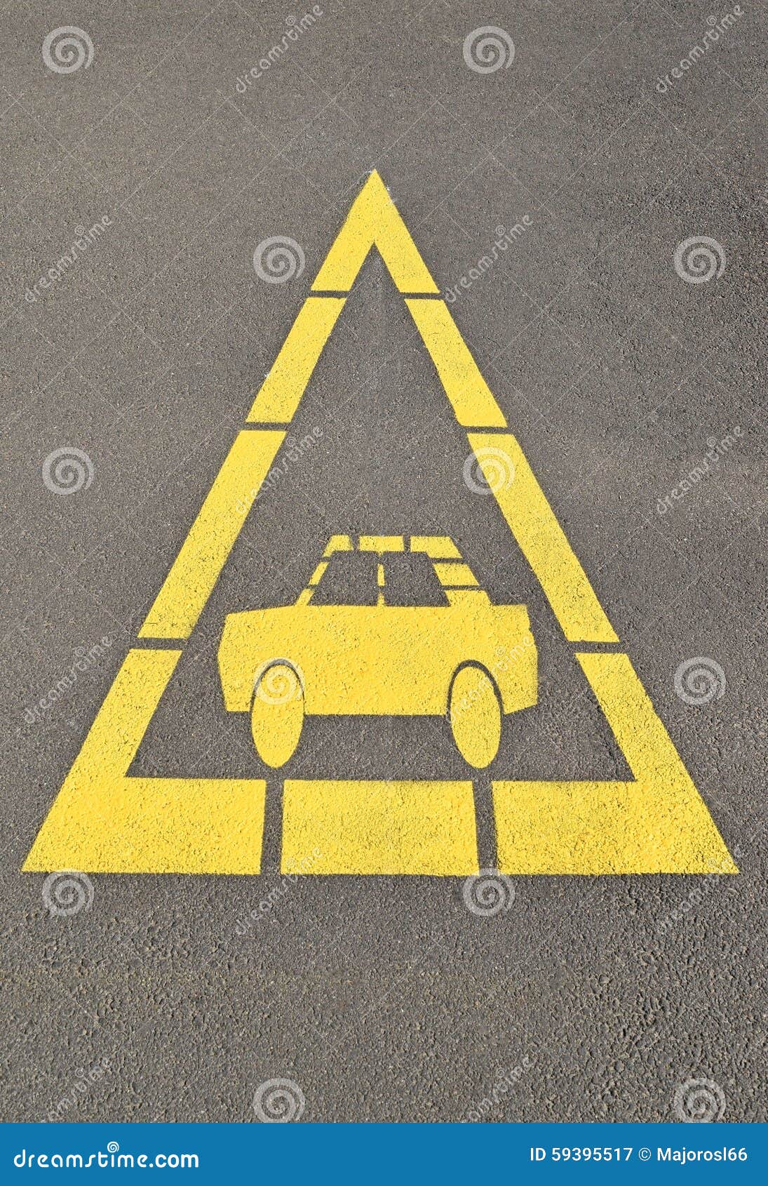 Car Sign at the Road Crossing Stock Image - Image of road, symbol: 59395517